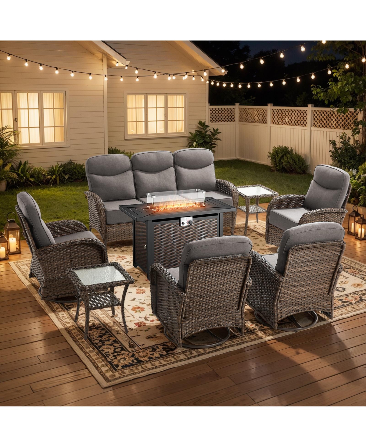 Click here for Pocassy 8 Piece Outdoor Furniture Set with 6-inch... prices