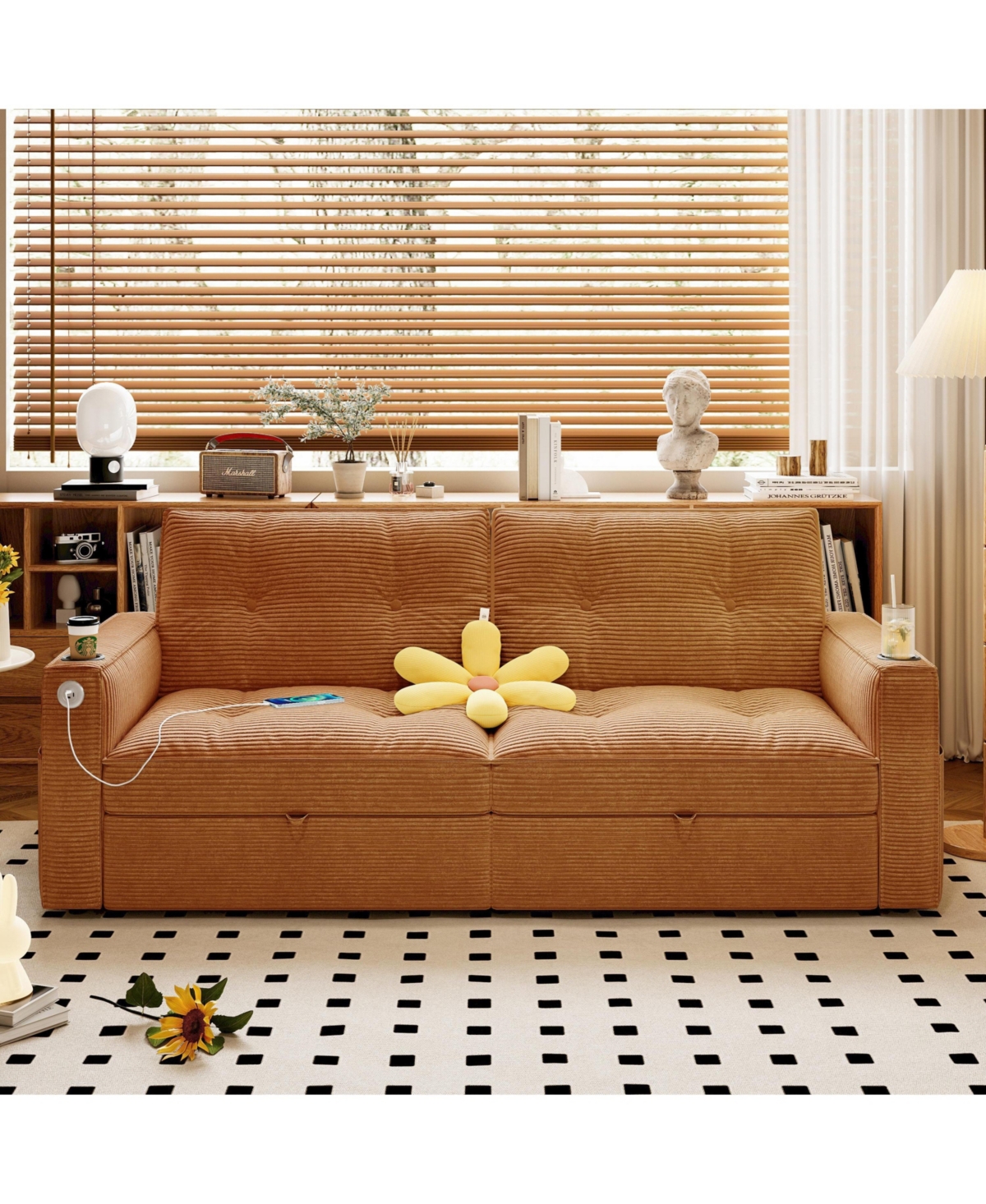 Click here for Clihome Modern 2-in-1 Convertible Sofa Bed Corduro... prices