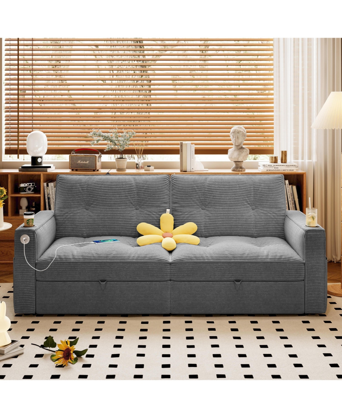 Click here for Clihome Modern 2-in-1 Convertible Sofa Bed Corduro... prices