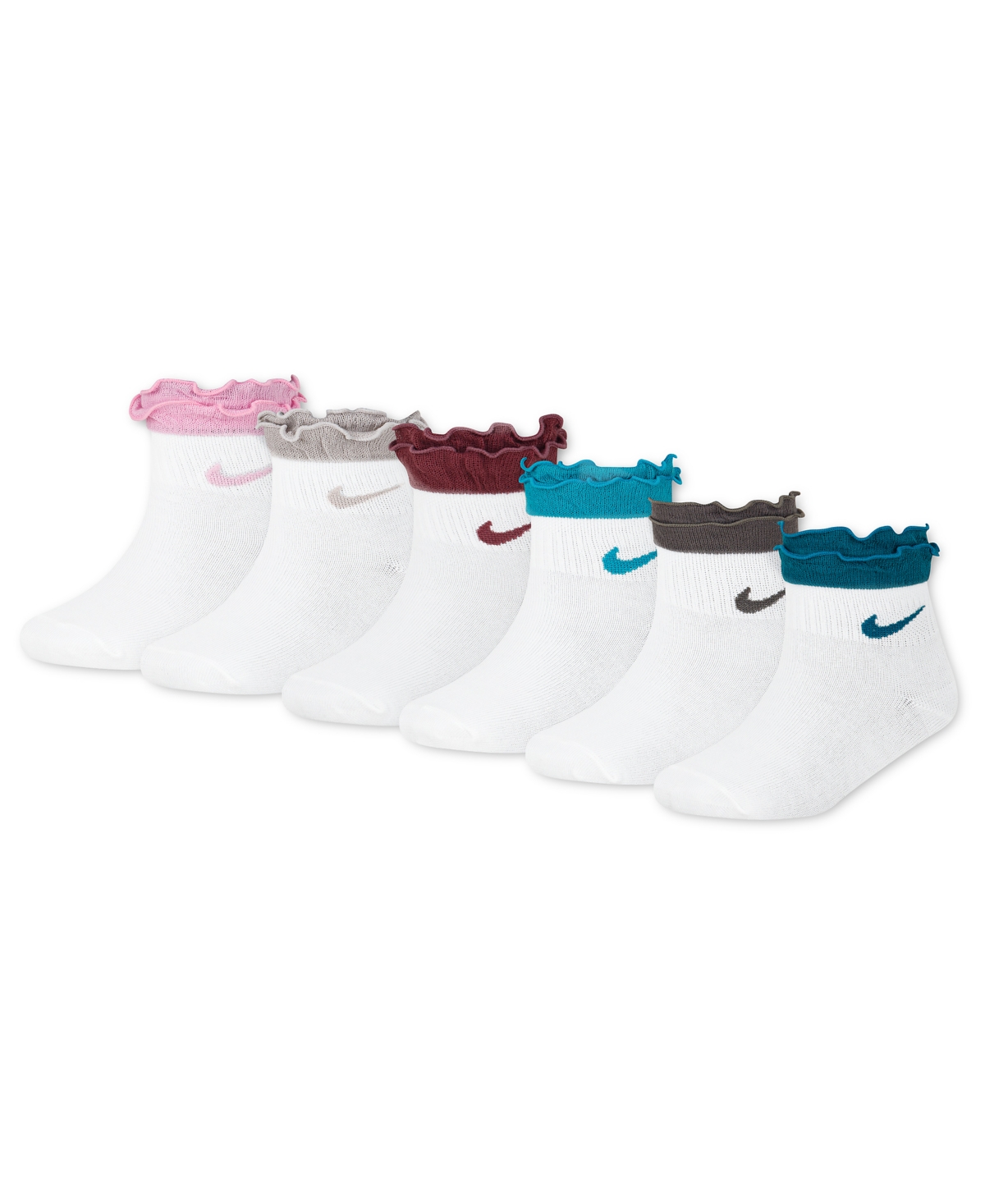 Click here for Nike Girls 4-7 Ruffle Detail Ankle Socks  6-Pack -... prices