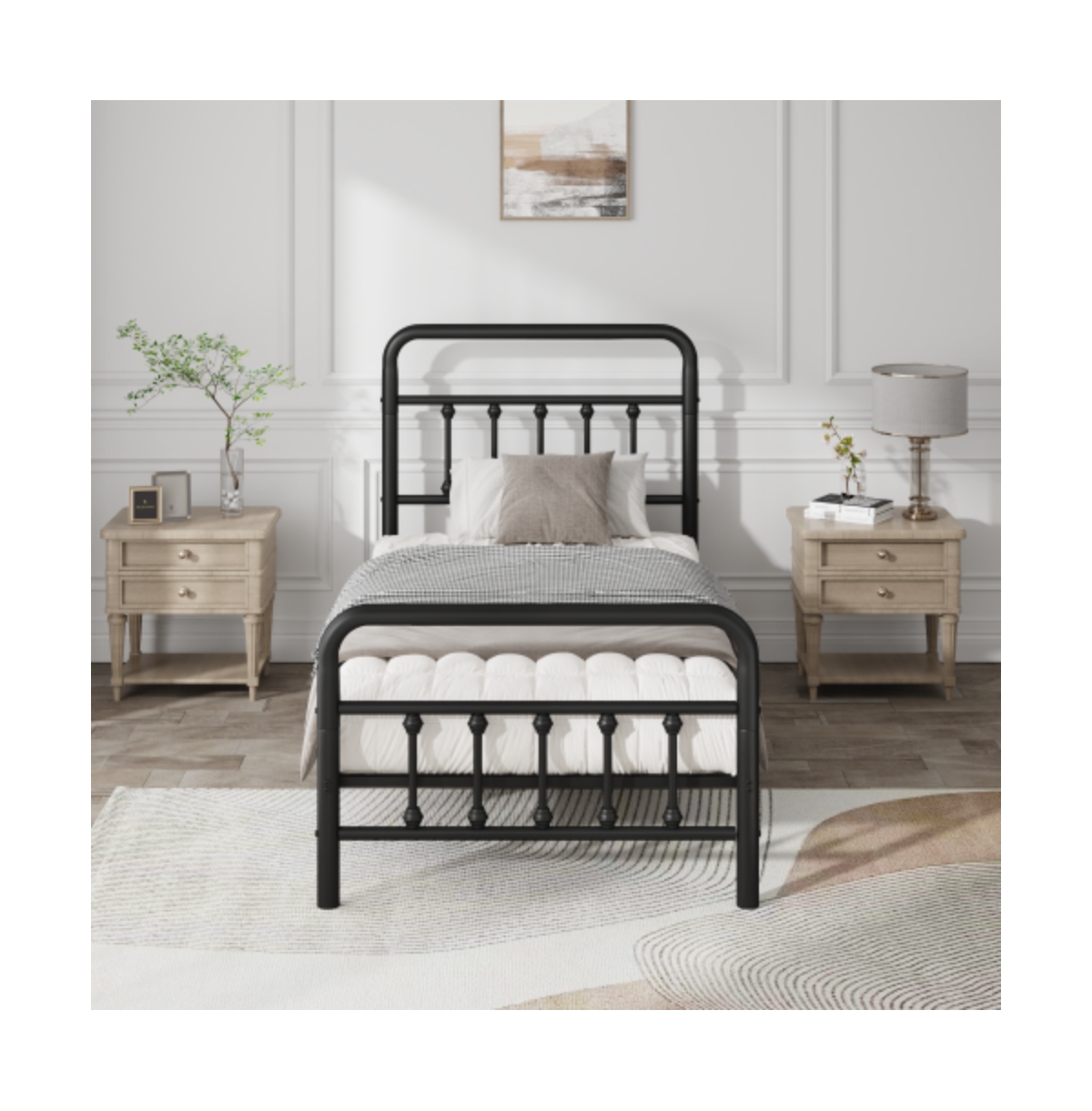 Click here for Lucky One Queen Size Platform Bed Frame with High... prices