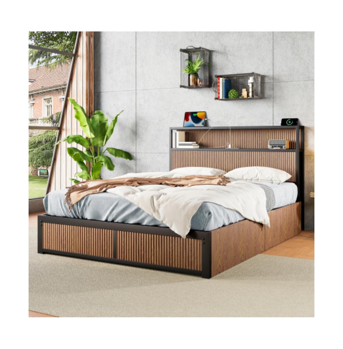 Click here for Lucky One Queen Size Wooden Platform Bed Frame wit... prices