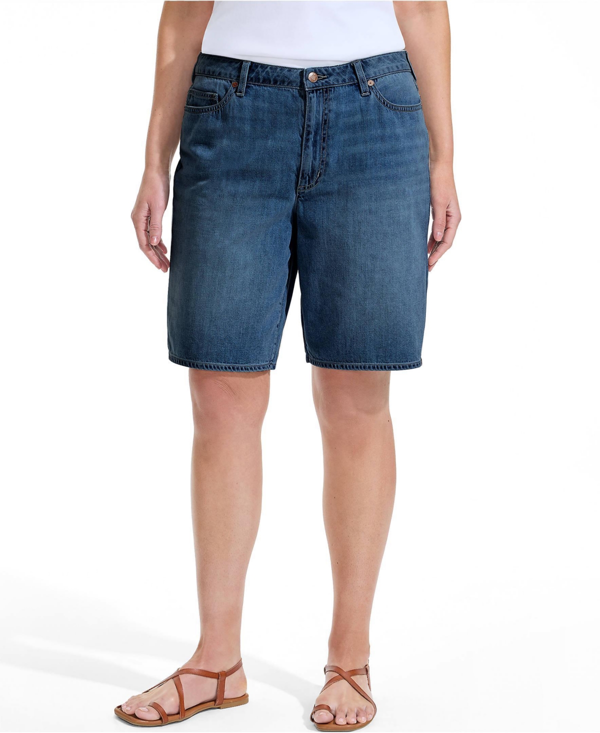 Click here for Lands End Womens Lightweight Denim Mid Rise 10 Sho... prices