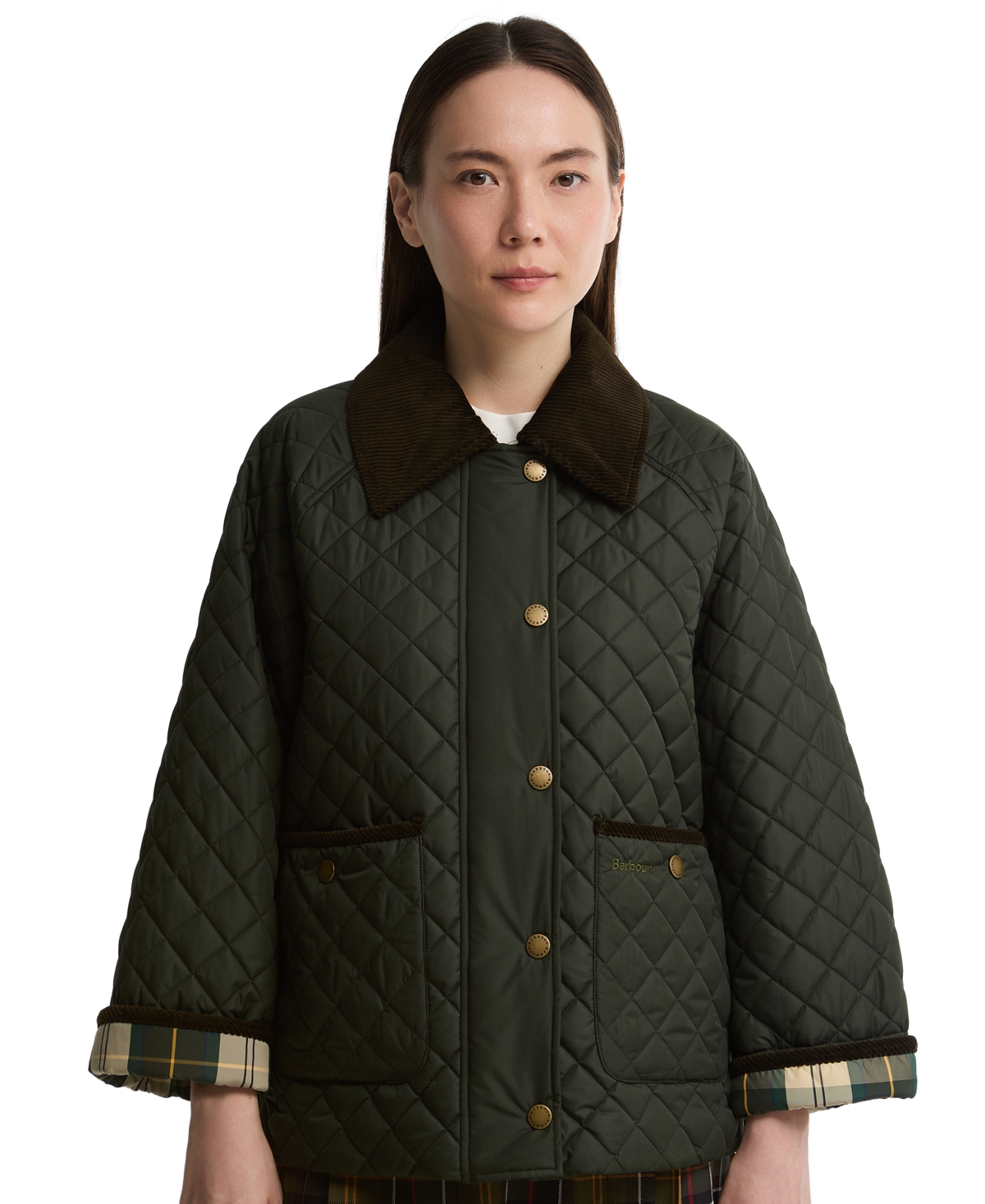Click here for Barbour Womens Ava Quilted Coat - Navy prices