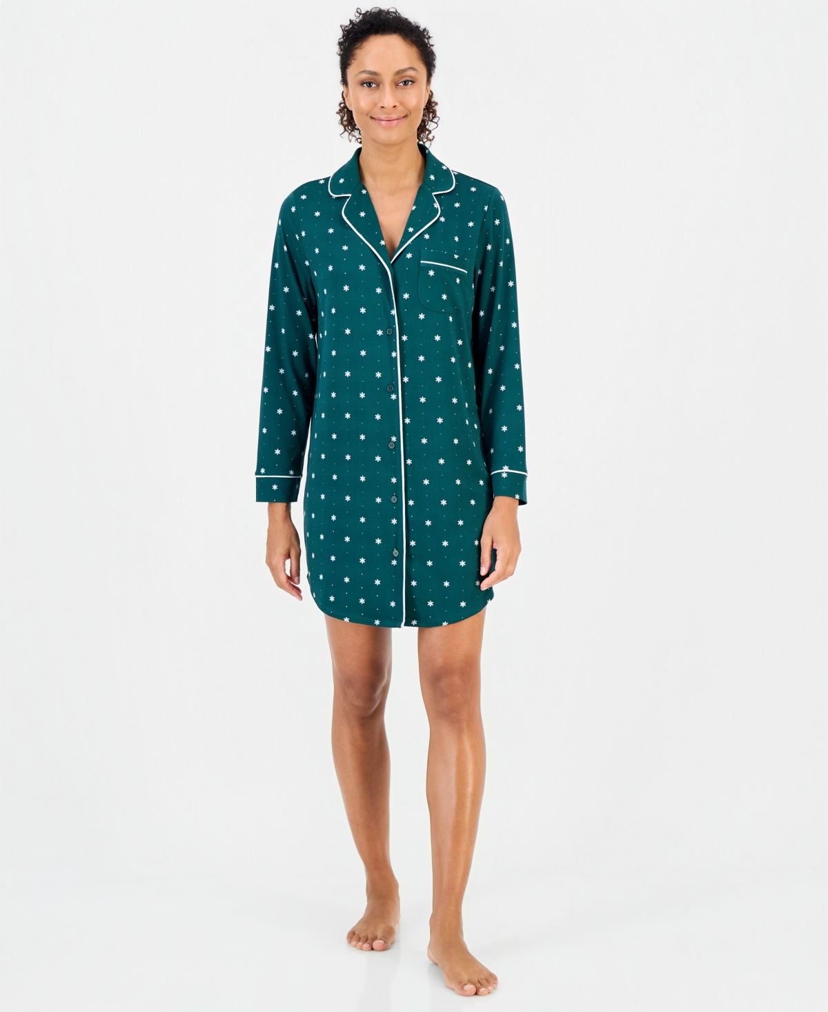Click here for Charter Club Womens Long-Sleeve Button-Front Notch... prices