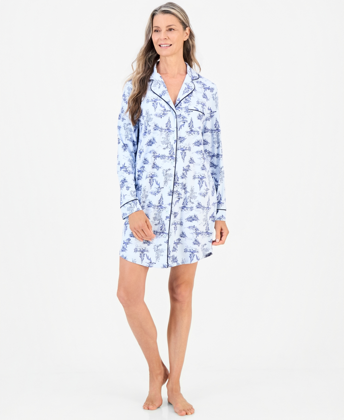 Click here for Charter Club Womens Long-Sleeve Button-Front Notch... prices