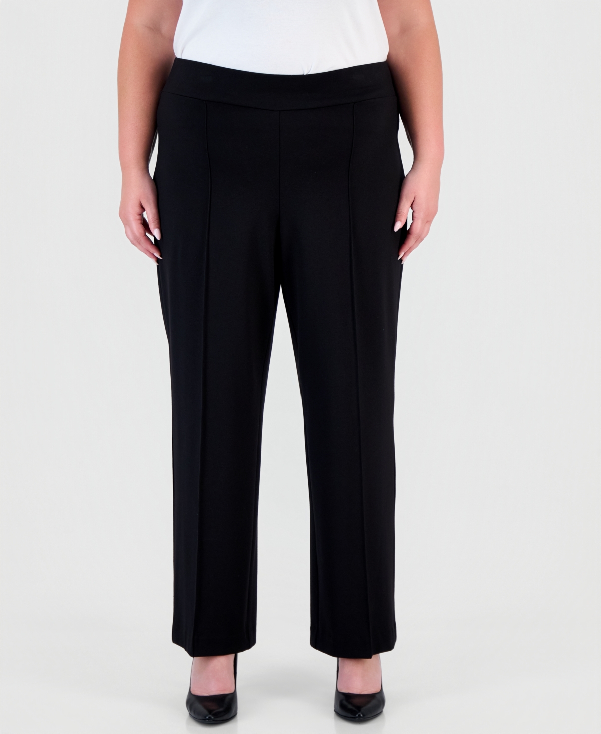 Click here for Jones New York Plus Size Pull On Pintuck Trouser:... prices
