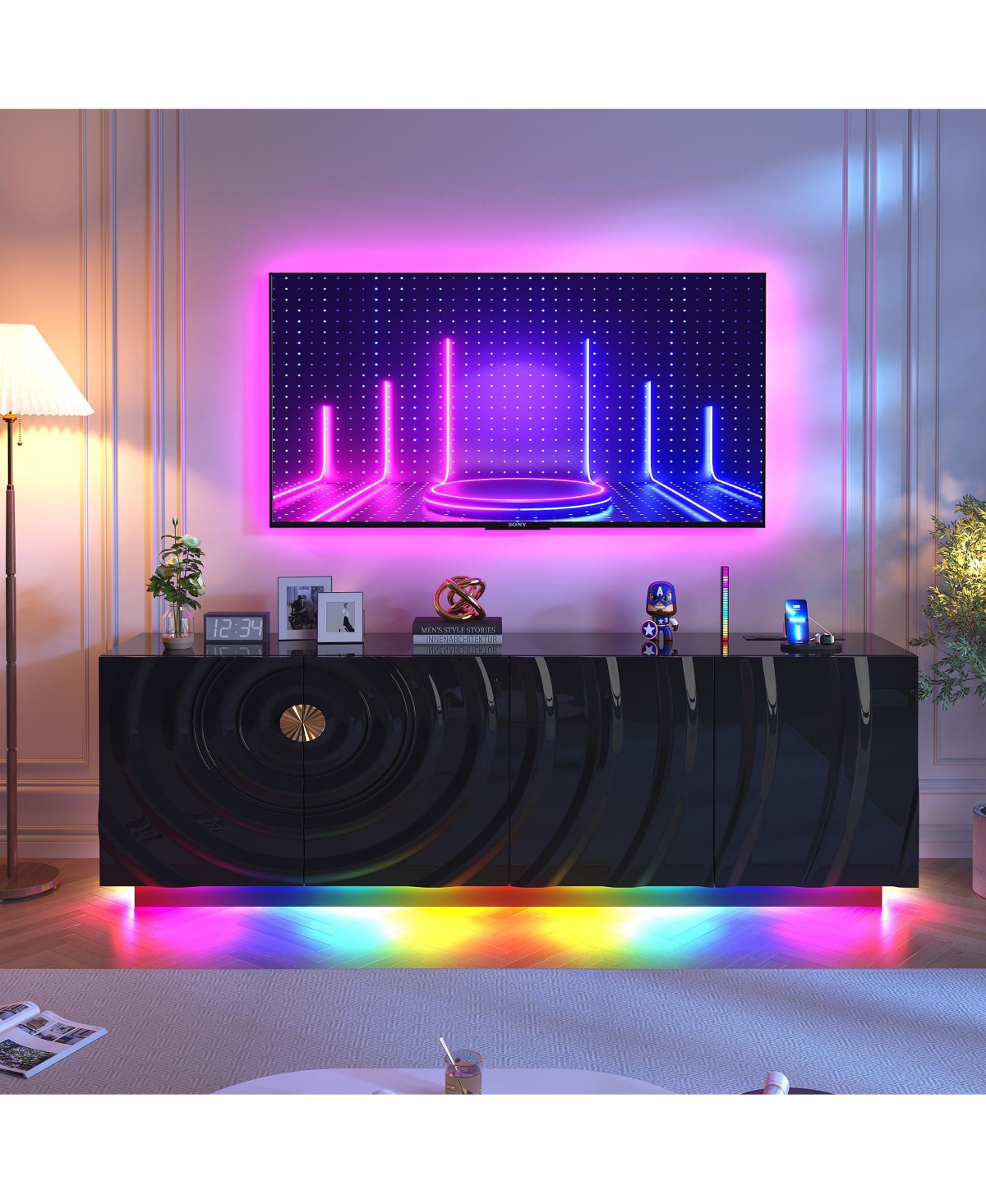 Click here for Vlsrka 63 Modern Tv Stand with Motion Sensor Led L... prices