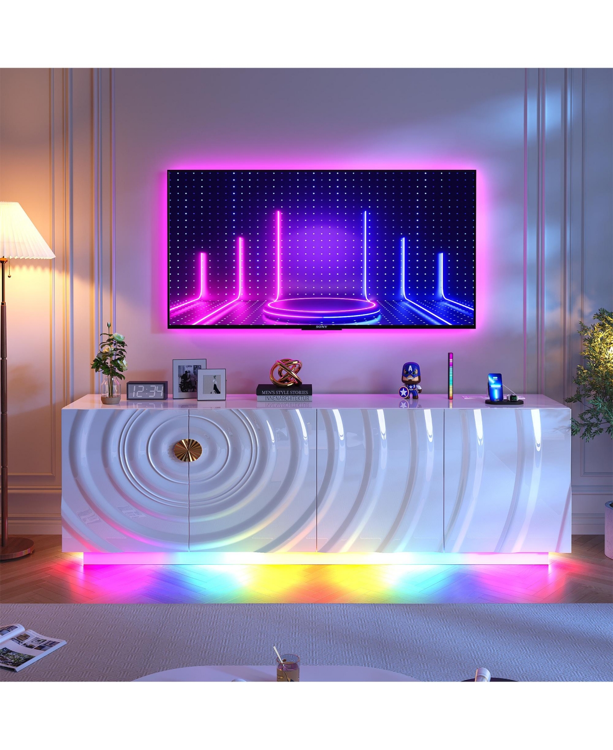 Click here for Vlsrka 63 Modern Tv Stand with Motion Sensor Led L... prices
