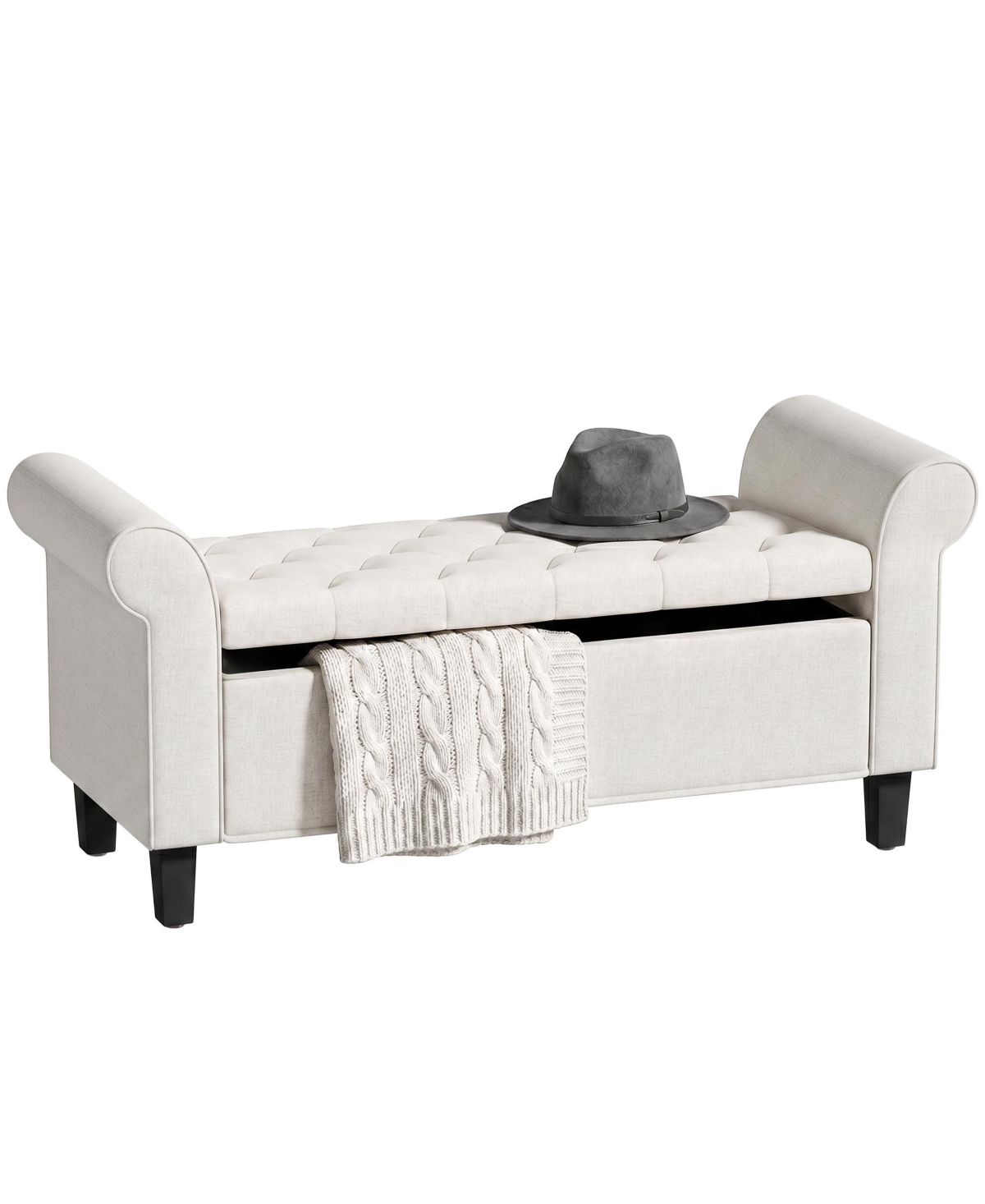 Click here for Homcom 47 Storage Ottoman Bench  Tufted End of Bed... prices
