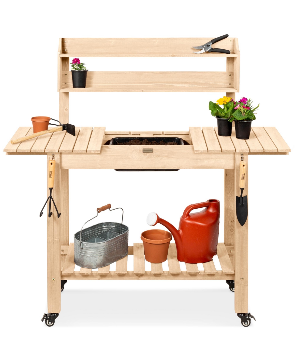 Click here for Best Choice Products Wood Garden Potting Bench Wor... prices