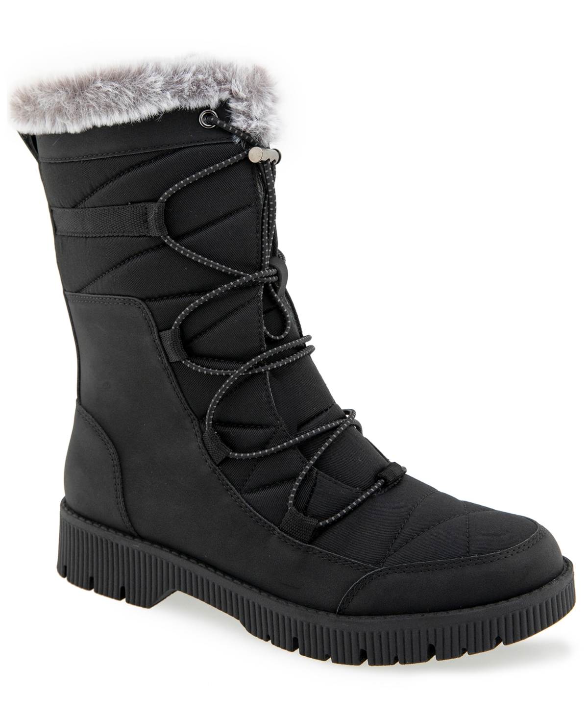 Click here for Jbu Womens Alta Quilted Faux Fur Trim Casual Boots... prices