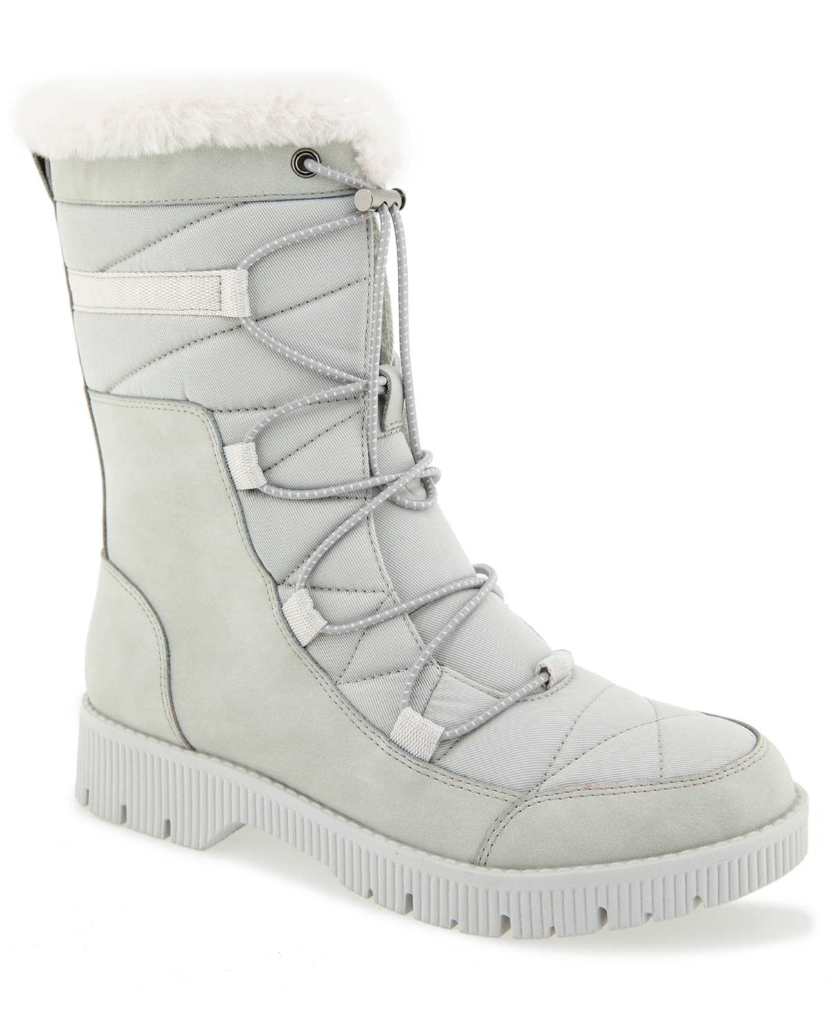 Click here for Jbu Womens Alta Quilted Faux Fur Trim Casual Boots... prices