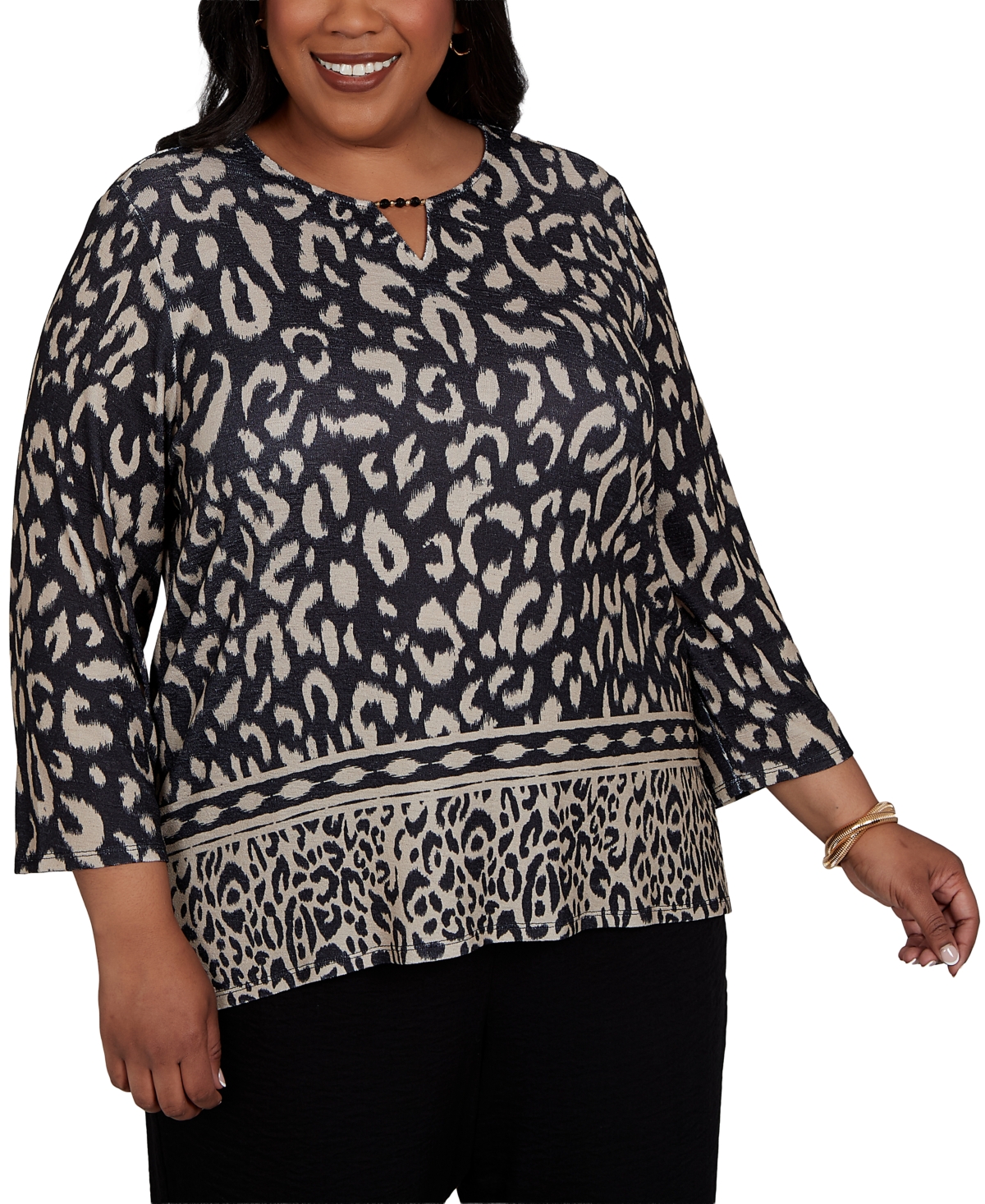 Click here for Alfred Dunner Plus Size Travel Advisory Animal Pri... prices
