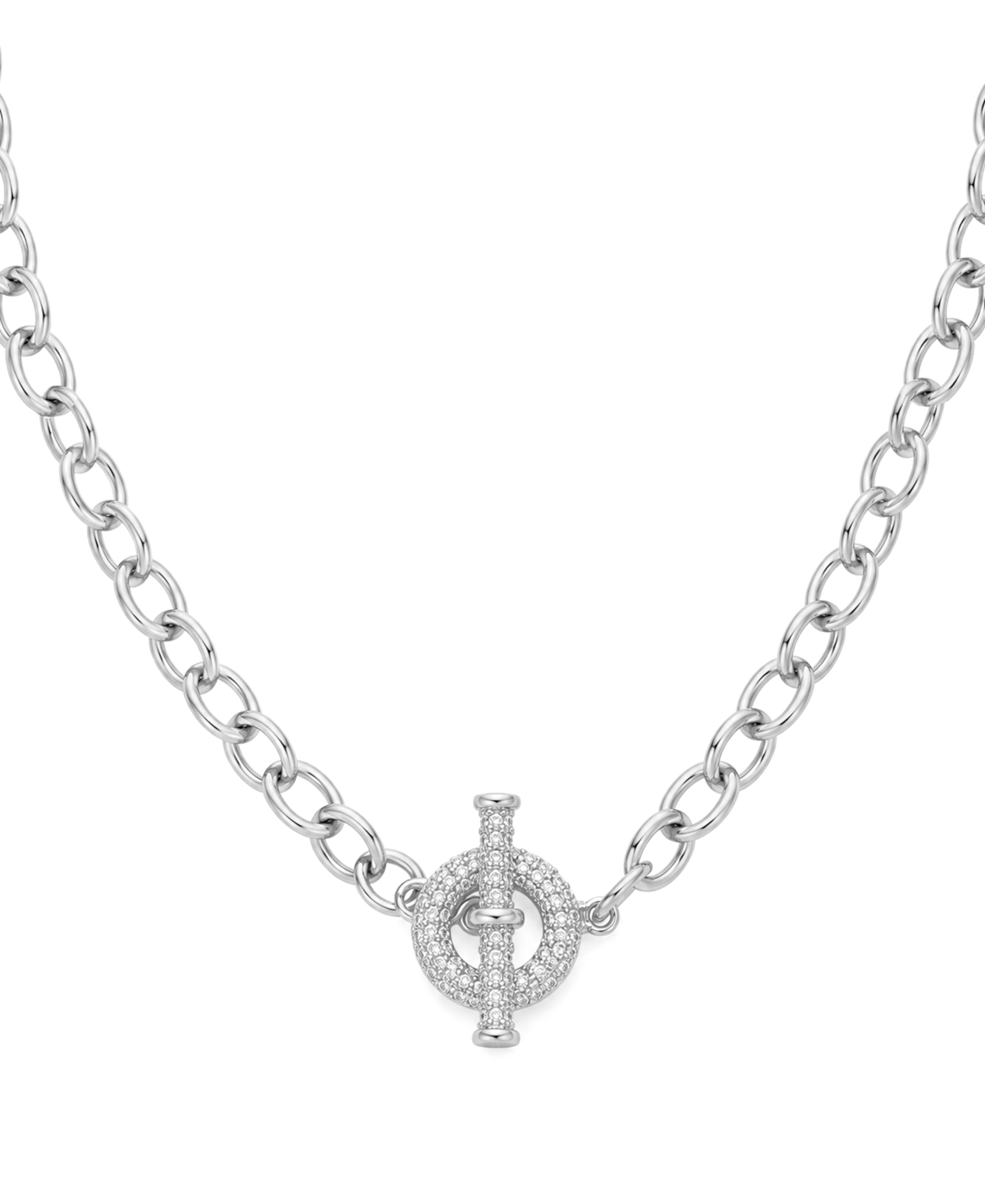 Click here for And Now This Cubic Zirconia Toggle Necklace - Silv... prices
