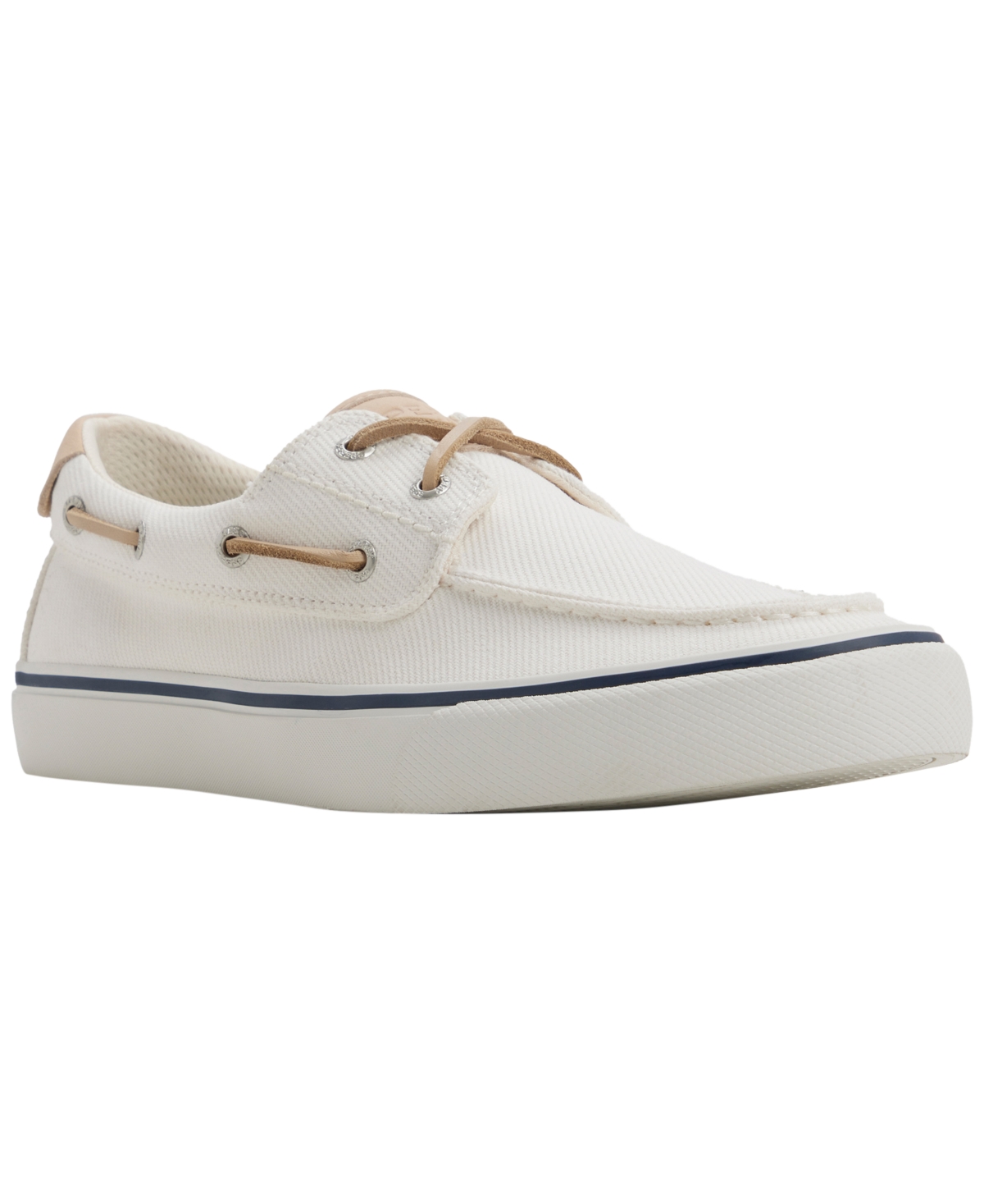 Click here for Sperry Mens Helm 2-Eye Round-Toe Boat Shoes - Whit... prices