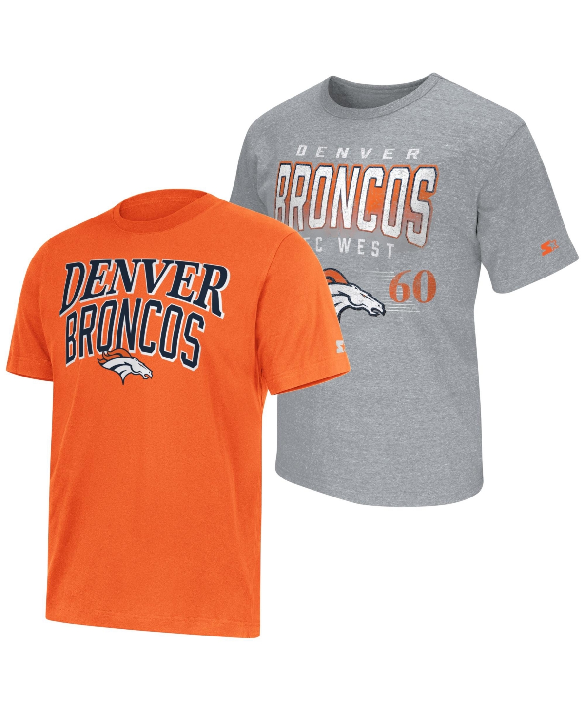 Click here for Starter Mens Orange/Gray Denver Broncos Two-Pack L... prices