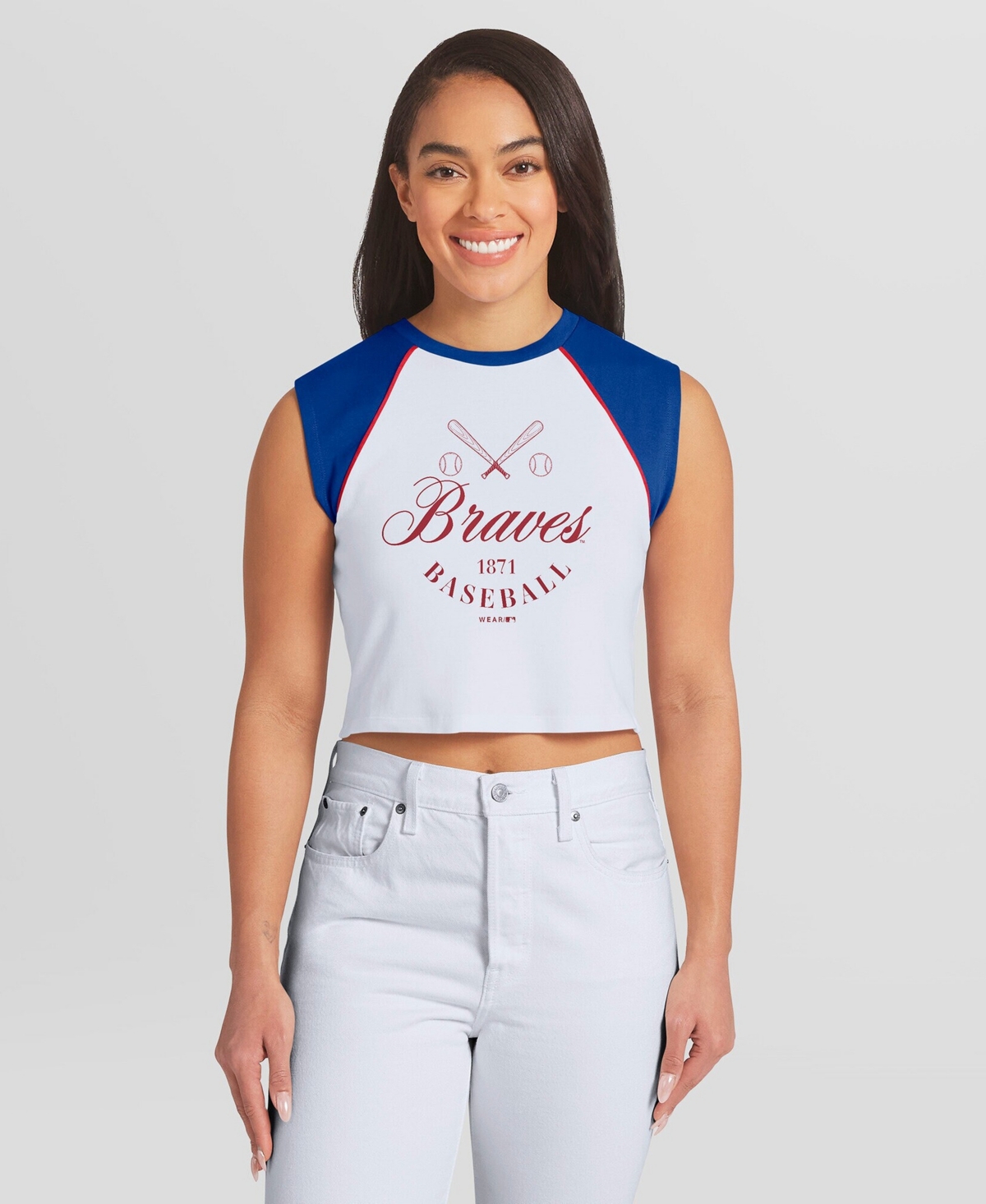 Click here for Wear by Erin Andrews Womens White Atlanta Braves C... prices