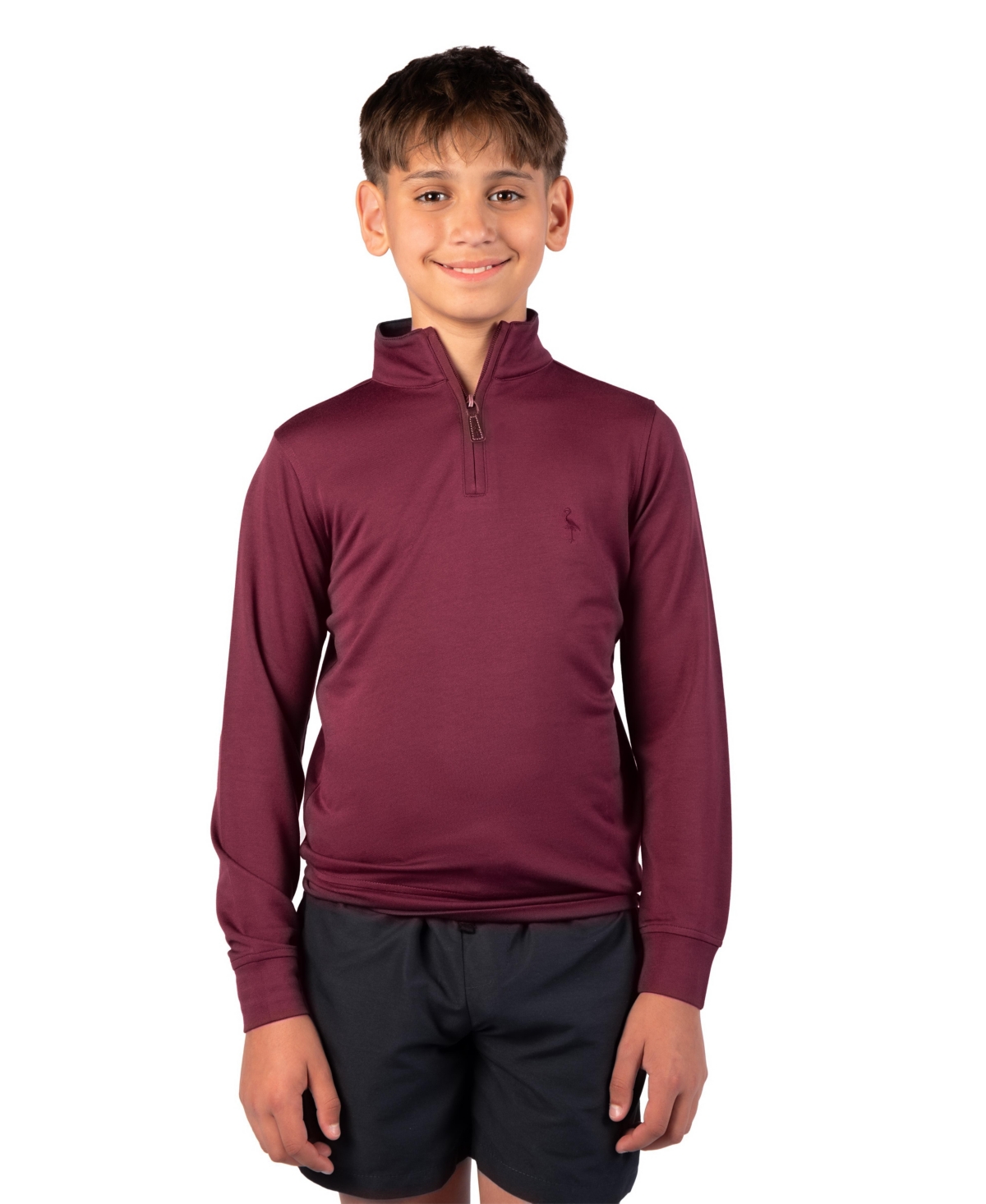 Click here for TailorByrd Modal Quarter Zip - Aubergine prices
