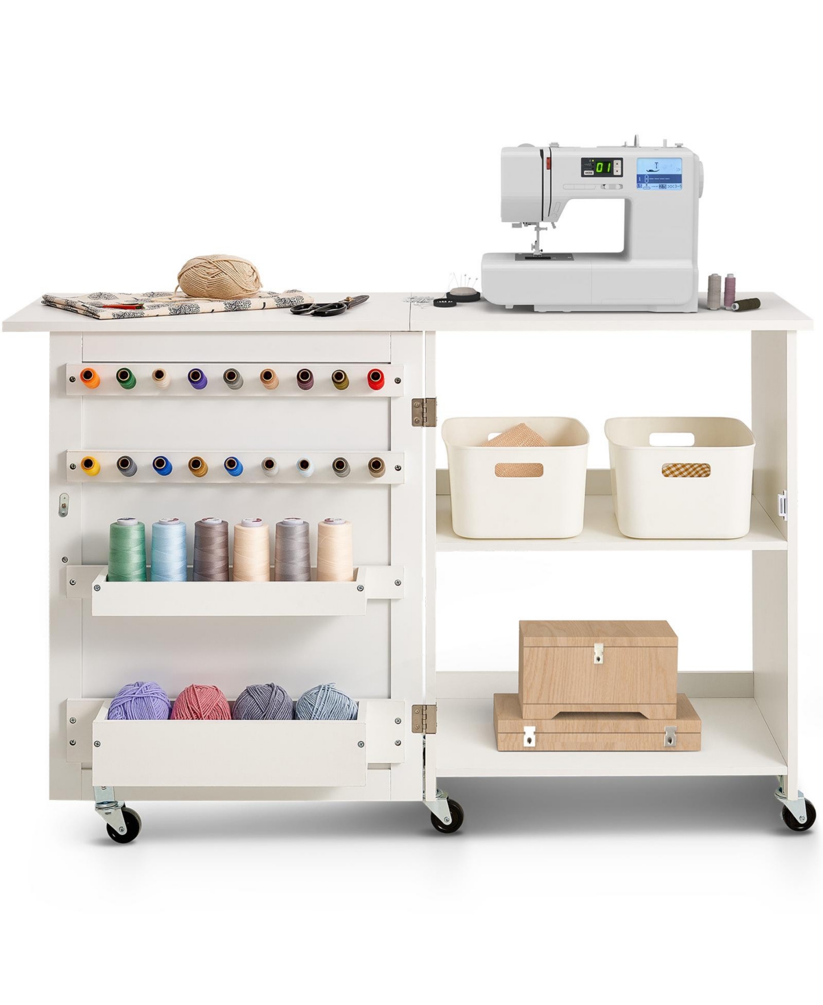 Click here for Sevorley Folding Sewing Machine Table with Storage... prices