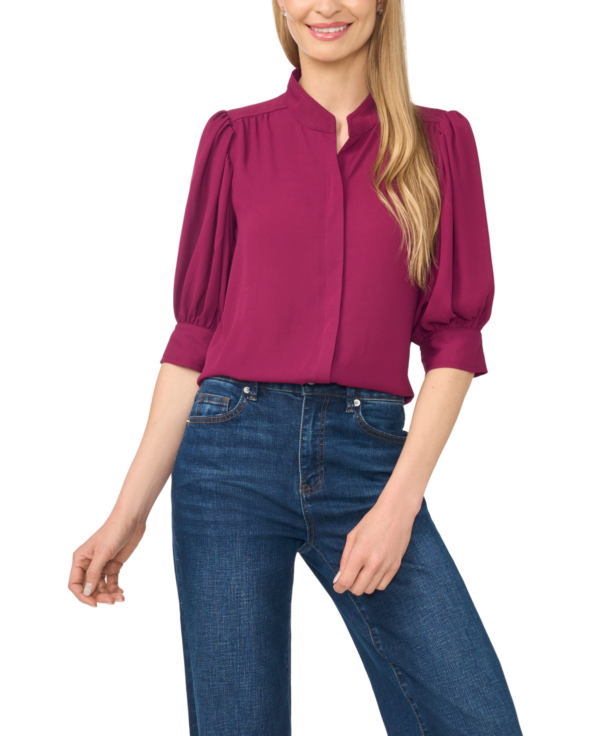Click here for CeCe Womens 3/4-Sleeve Collared Button Down Top -... prices