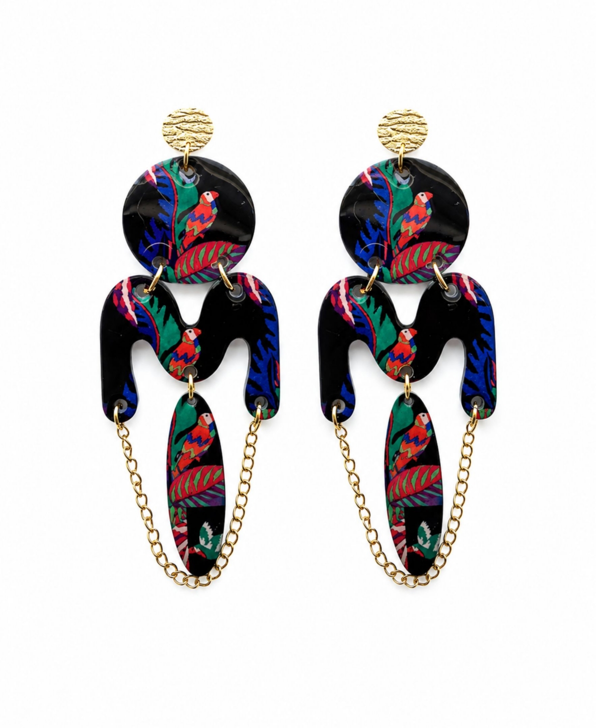Click here for Swanky Designs Nova Statement Earrings - Blue prices