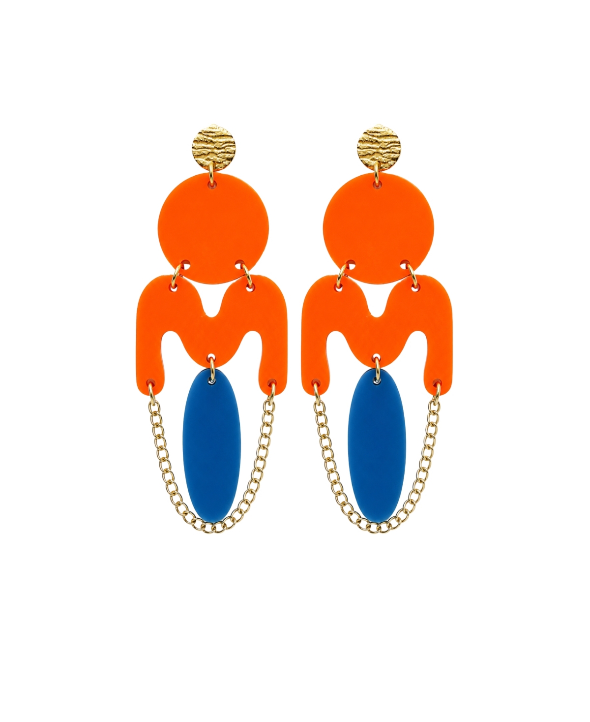 Click here for Swanky Designs Nova Statement Earrings - Multi/Ora... prices