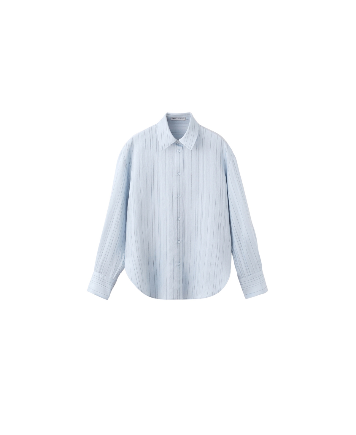 Click here for Mango Womens Oversize Striped Shirt - Blue prices