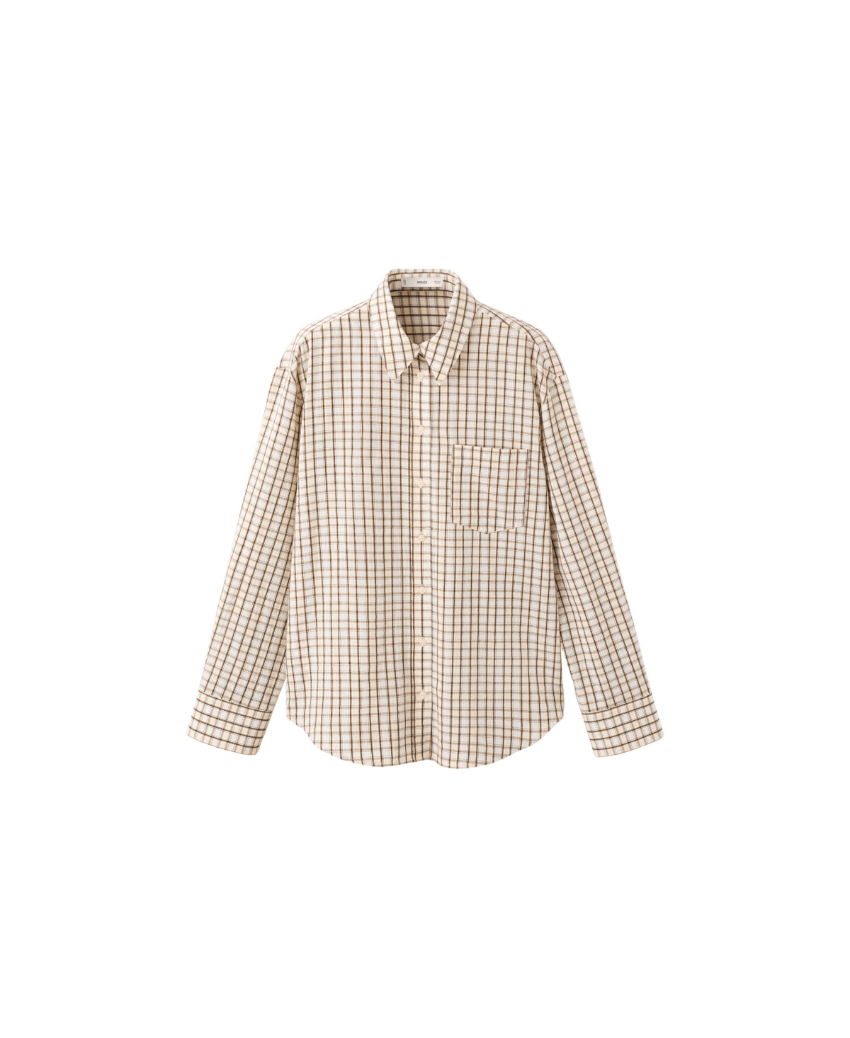 Click here for Mango Womens Check Cotton Shirt - Brown prices