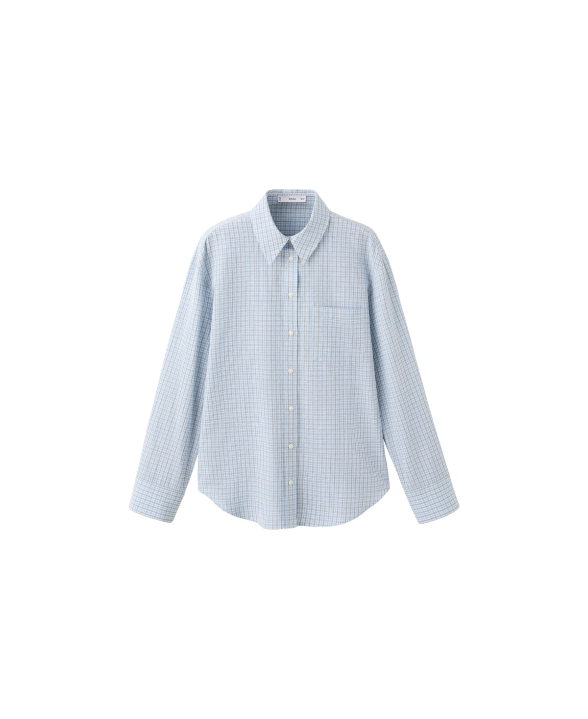 Click here for Mango Womens Check Cotton Shirt - Sky Blue prices