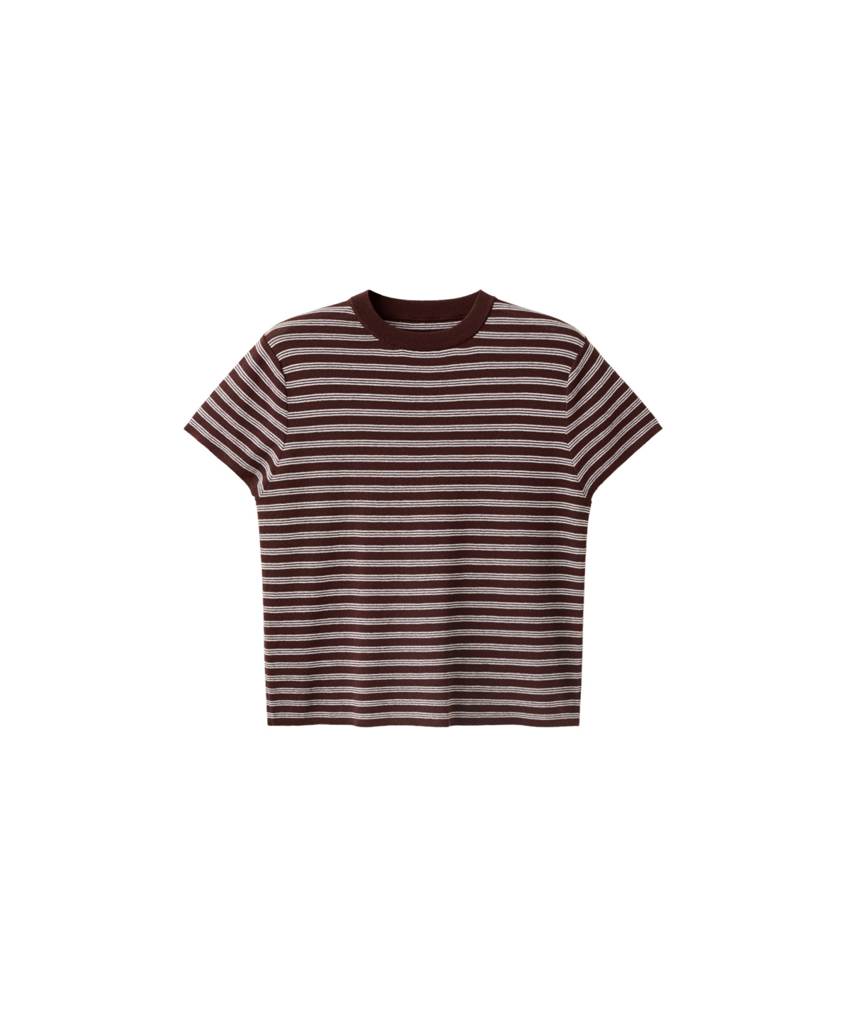 Click here for Mango Womens Short-Sleeved Ribbed Sweater - Chocol... prices