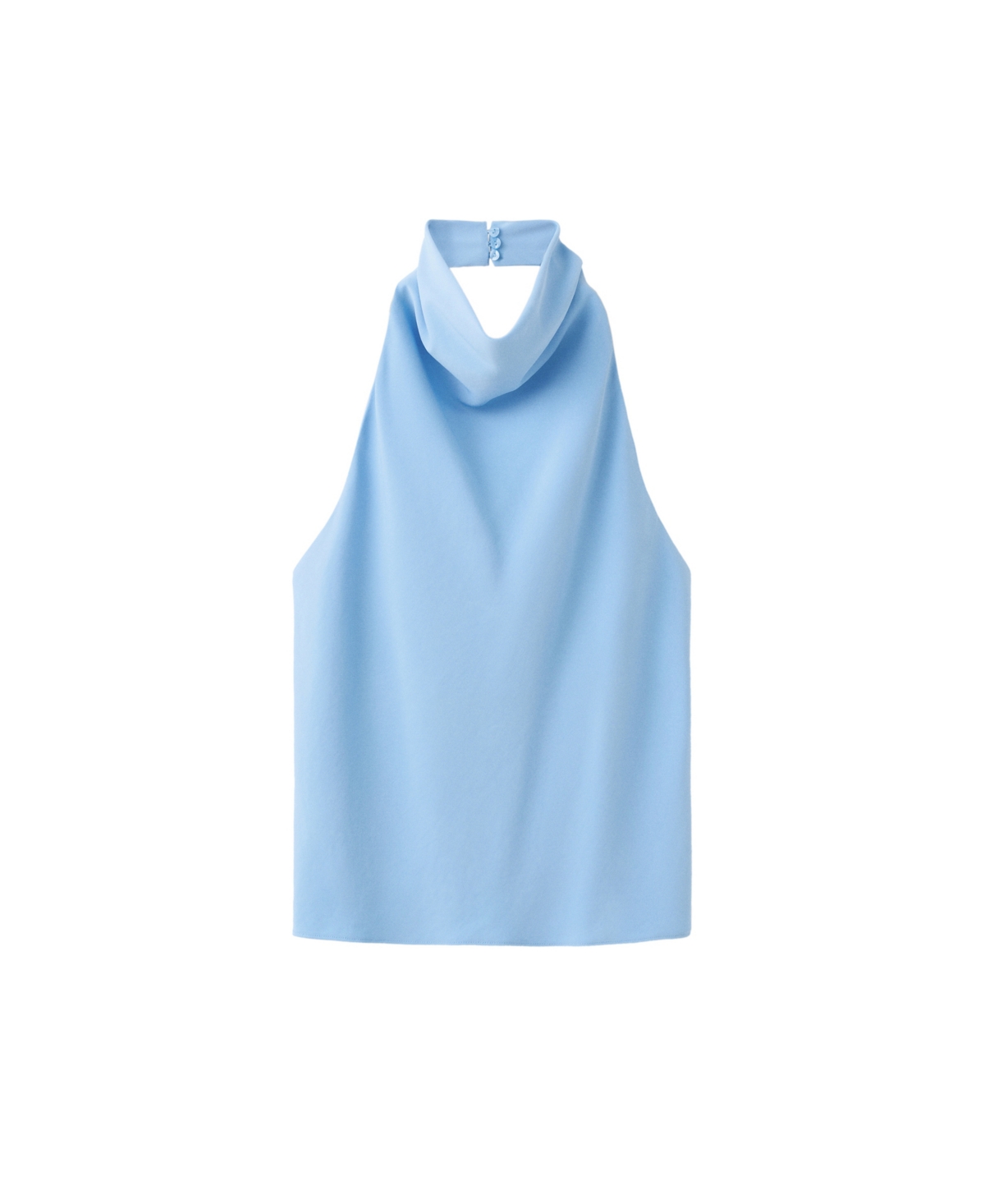 Click here for Mango Womens Draped Halter Top - Sky Blue prices