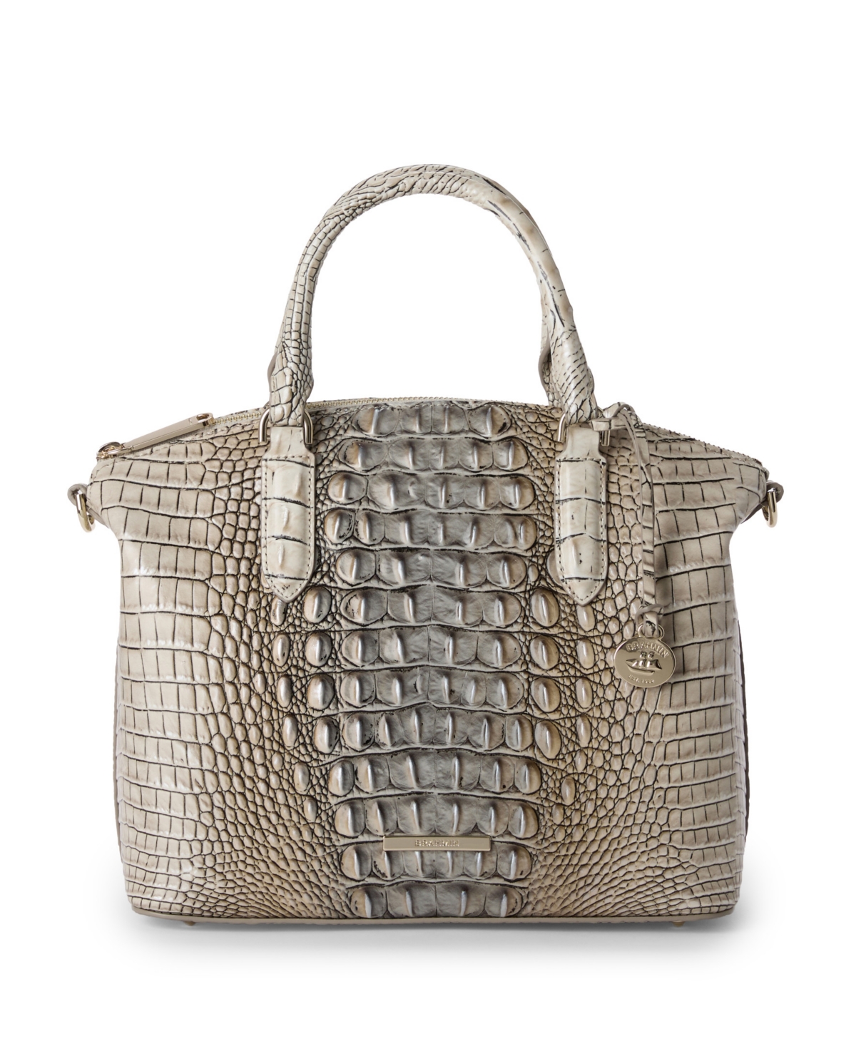 Click here for Brahmin Duxbury Leather Satchel Bag - Fossilized M... prices