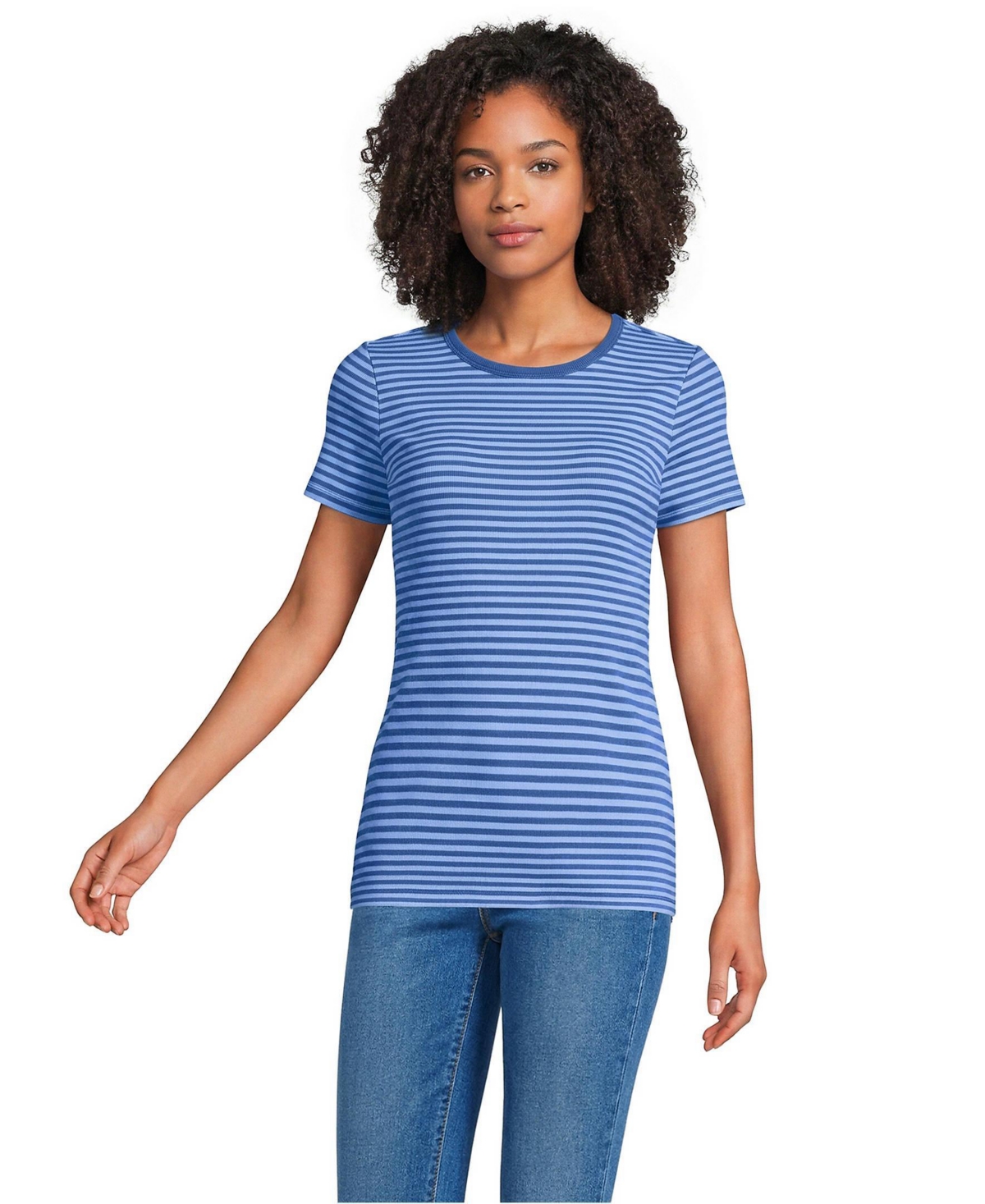 Click here for Lands End Womens Tall Micro Rib T-Shirt - Muted co... prices