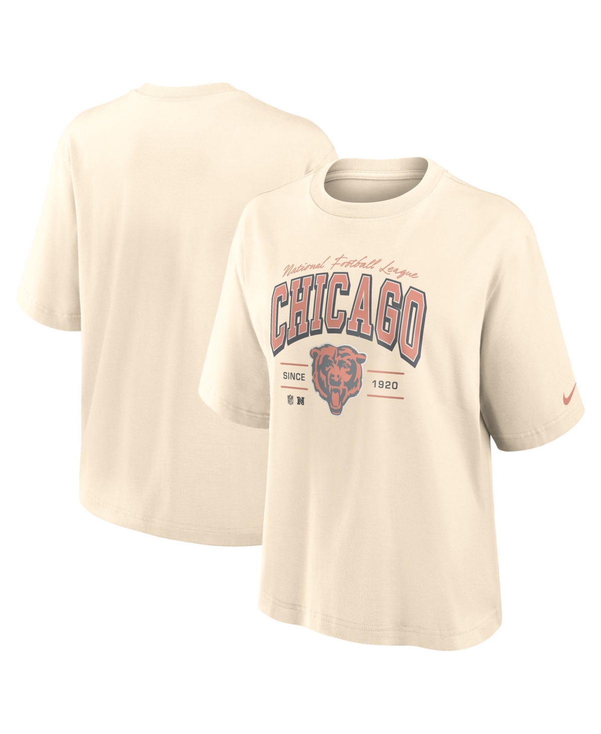 Click here for Nike Womens Cream Chicago Bears Vintage Mod Boxy T... prices