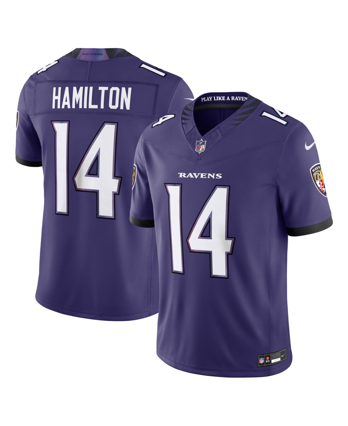 Click here for Nike Mens Kyle Hamilton Purple Baltimore Ravens Te... prices