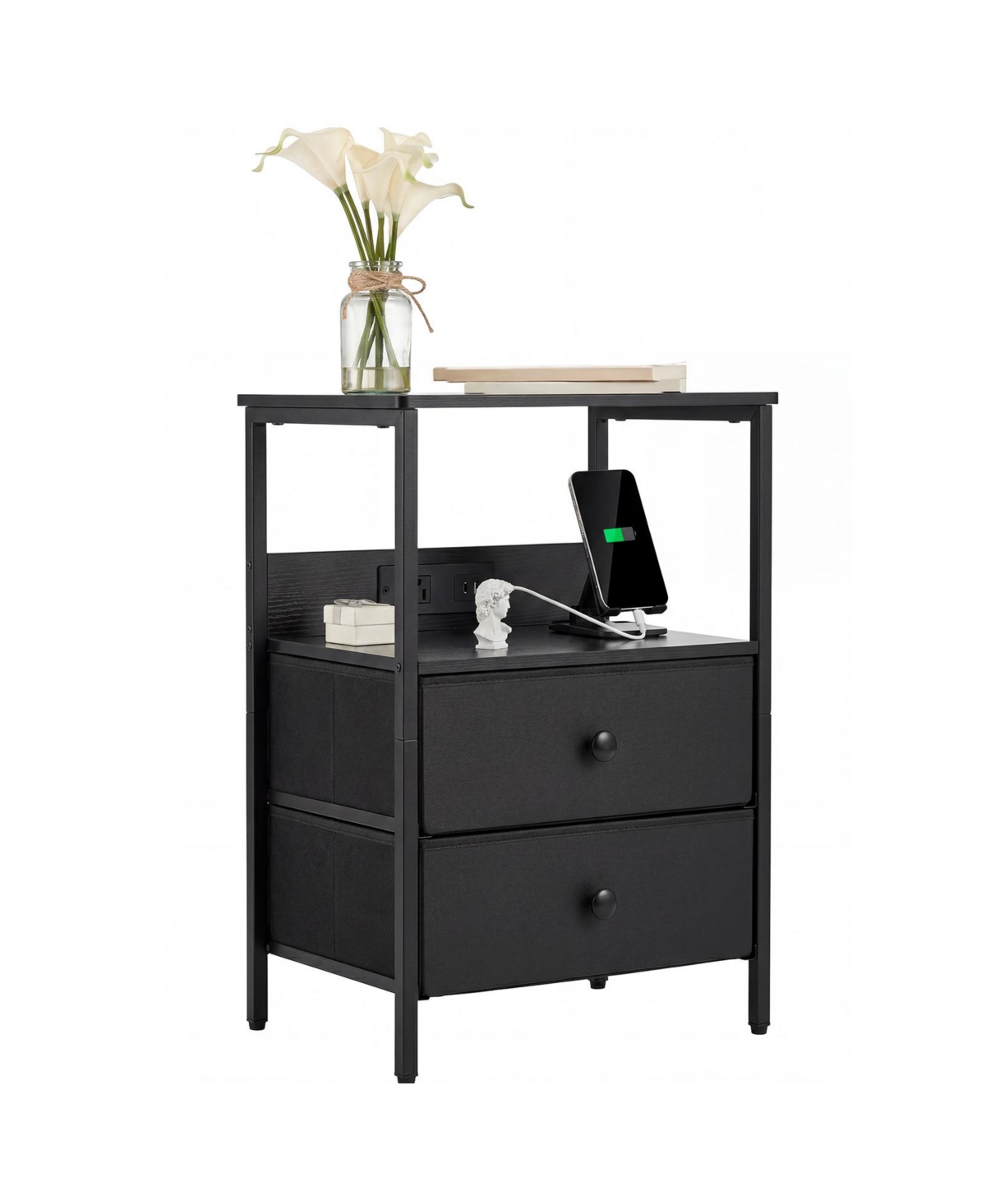 Click here for homfan Modern Bedside Table with Charging Station... prices