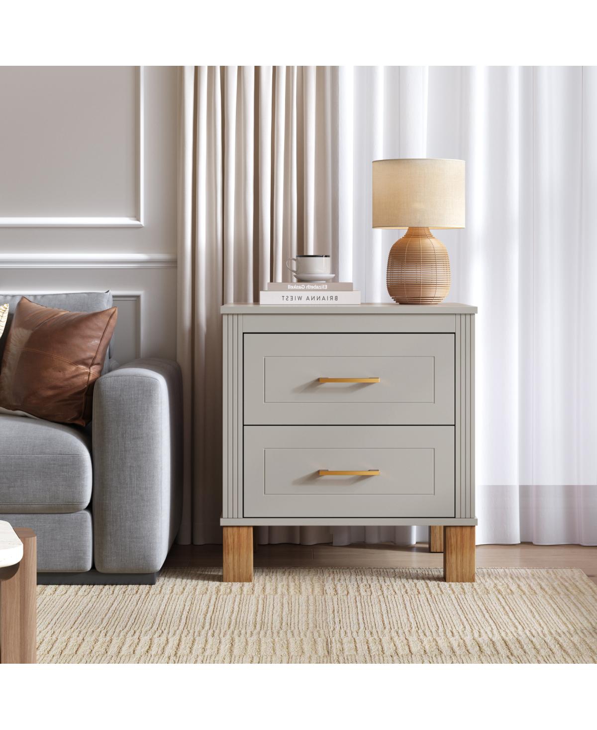 Click here for Streamdale Furniture 2-Drawer Fluted Wood Nightsta... prices