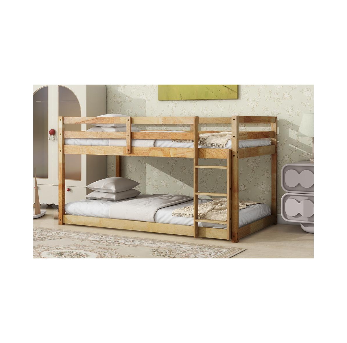 Click here for Sailvan Twin over Twin Floor Bunk Bed with Ladder... prices