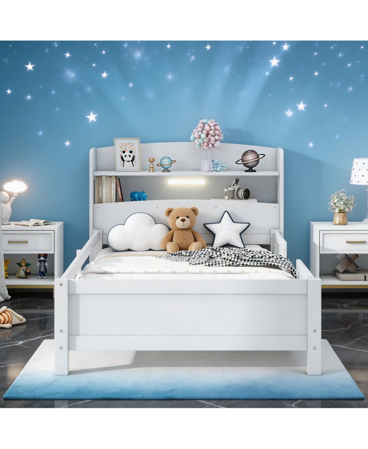Click here for Sailvan Wood Platform Bed Frame with Led Light and... prices