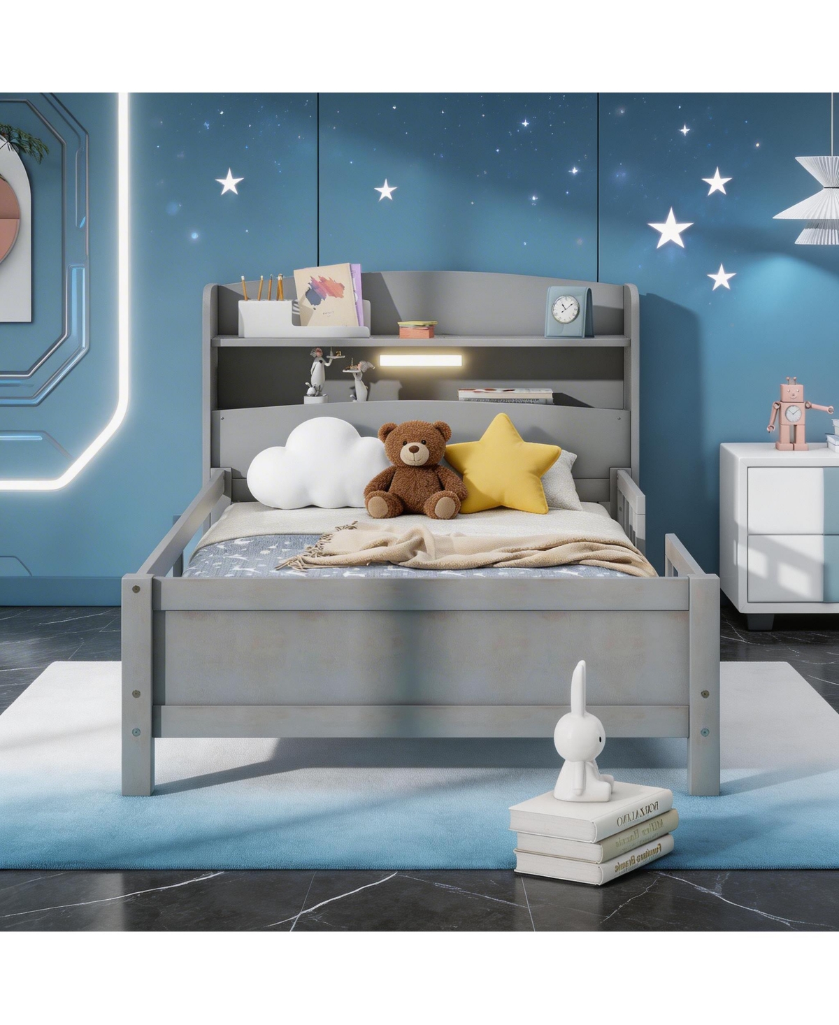 Click here for Sailvan Wood Platform Bed Frame with Led Light and... prices