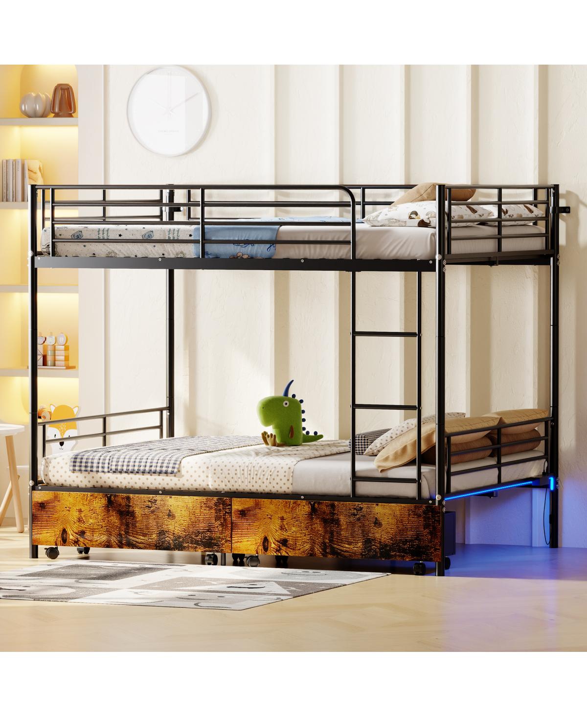 Click here for Streamdale Furniture Twin Over Twin Metal Bunk Bed... prices