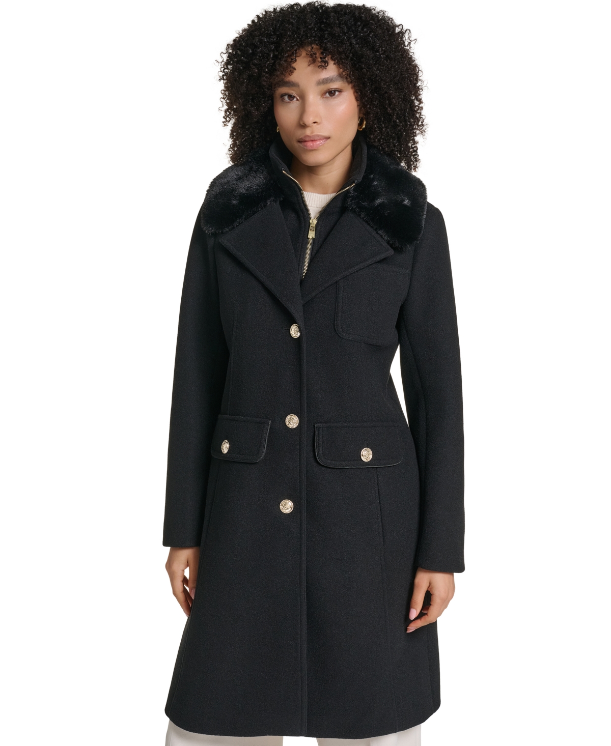 Click here for Karl Lagerfeld Paris Womens Bibbed Faux-Fur Collar... prices