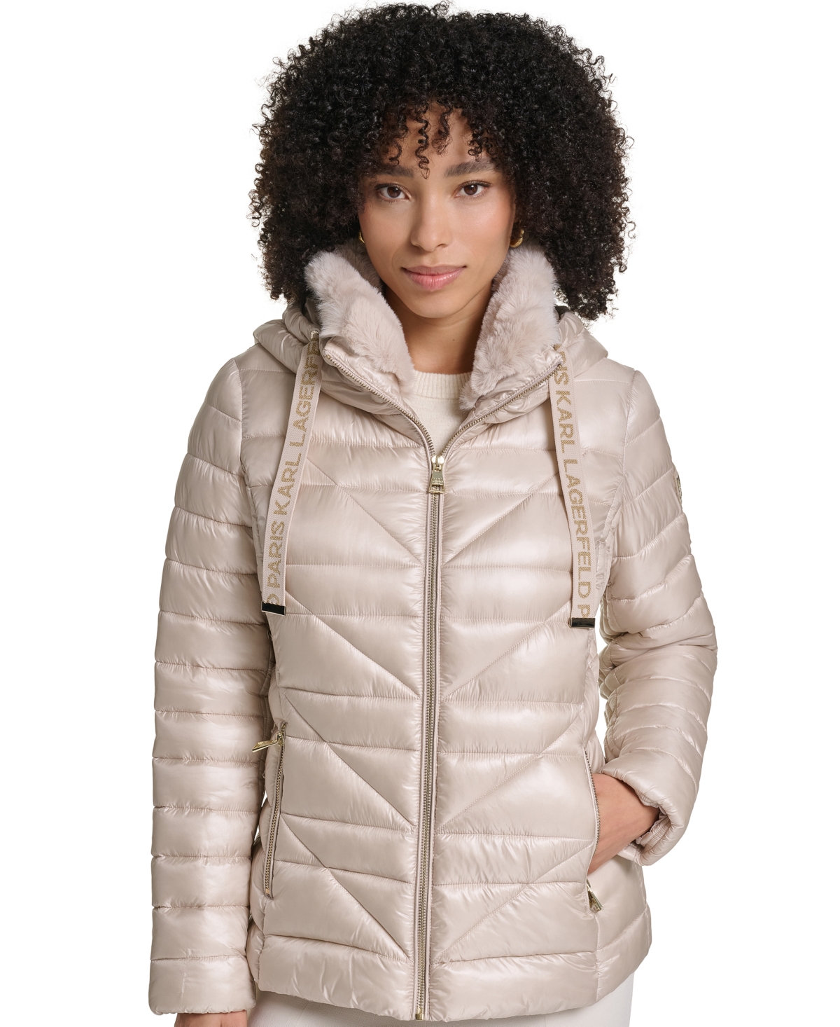 Click here for Karl Lagerfeld Paris Womens Short Hooded Faux Fur... prices