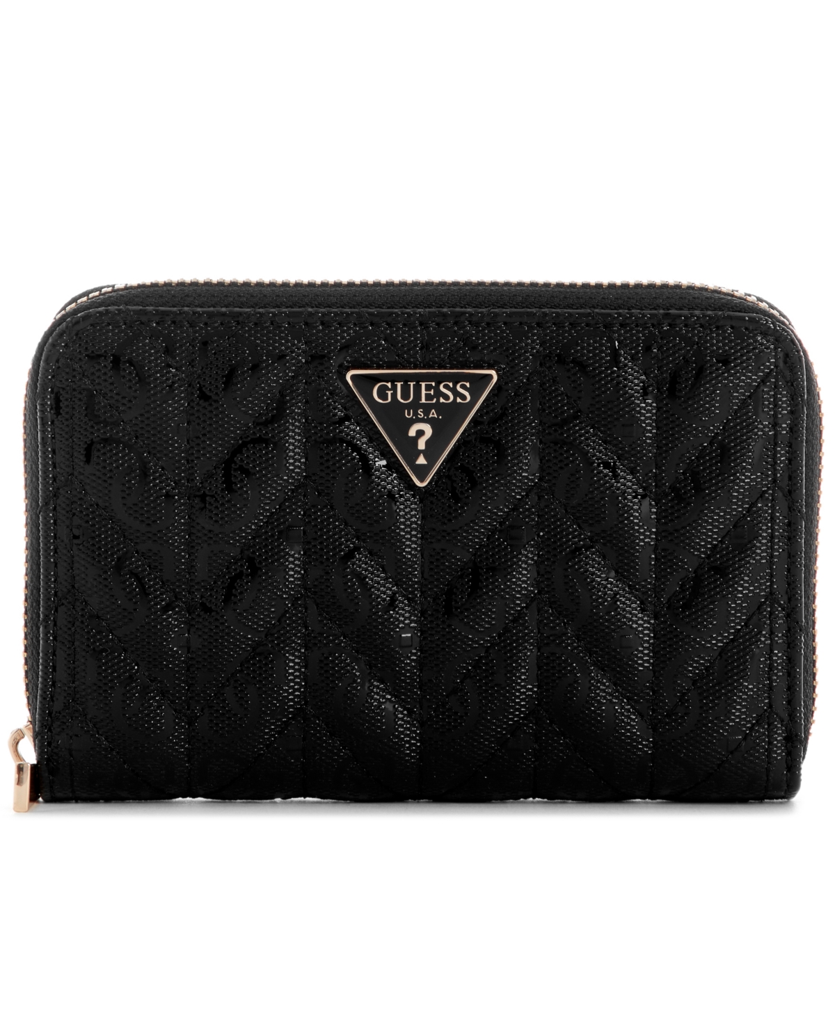 Click here for Guess Stacey Mini Zip Around Wallet - Black prices