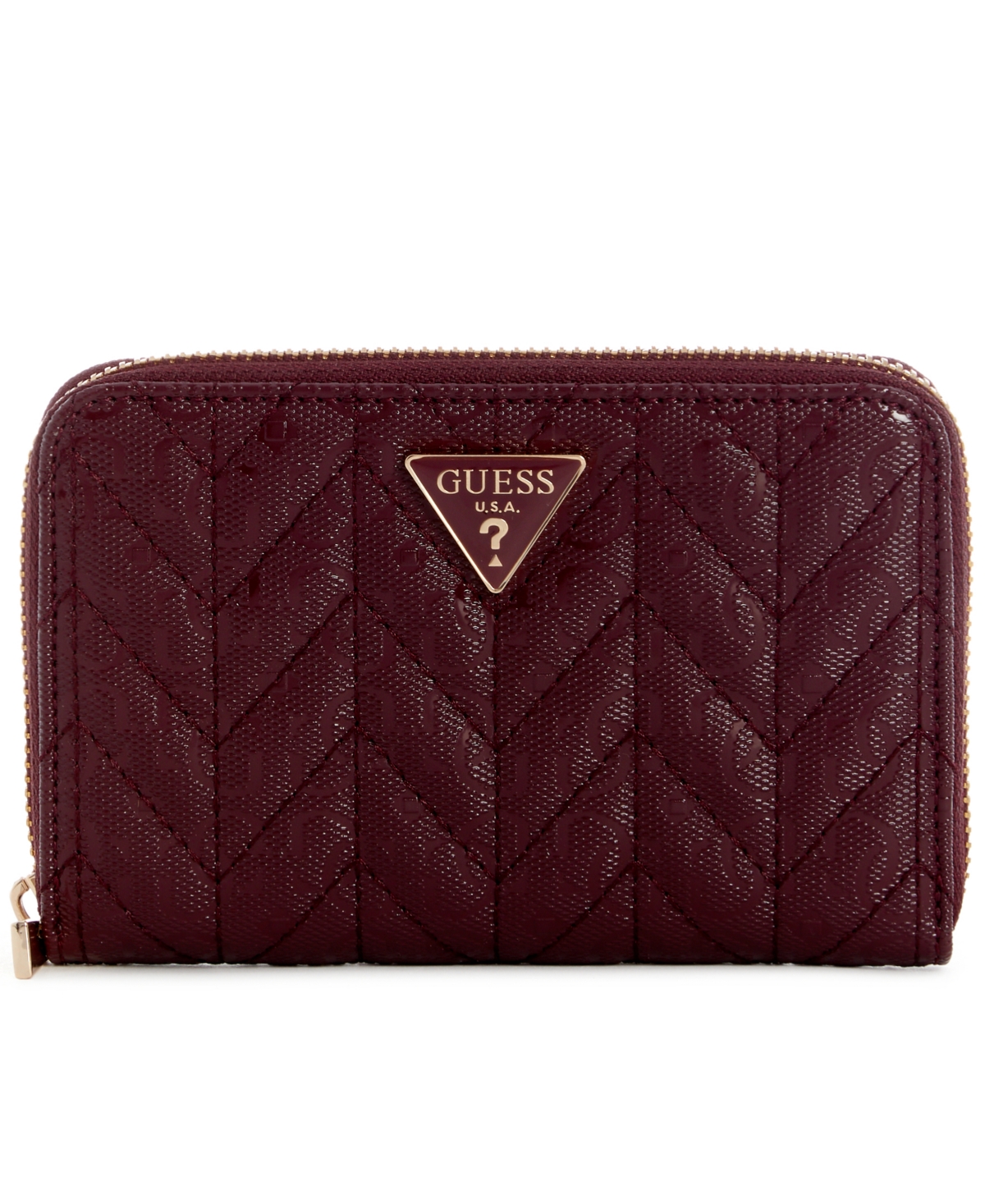 Click here for Guess Stacey Mini Zip Around Wallet - Merlot prices
