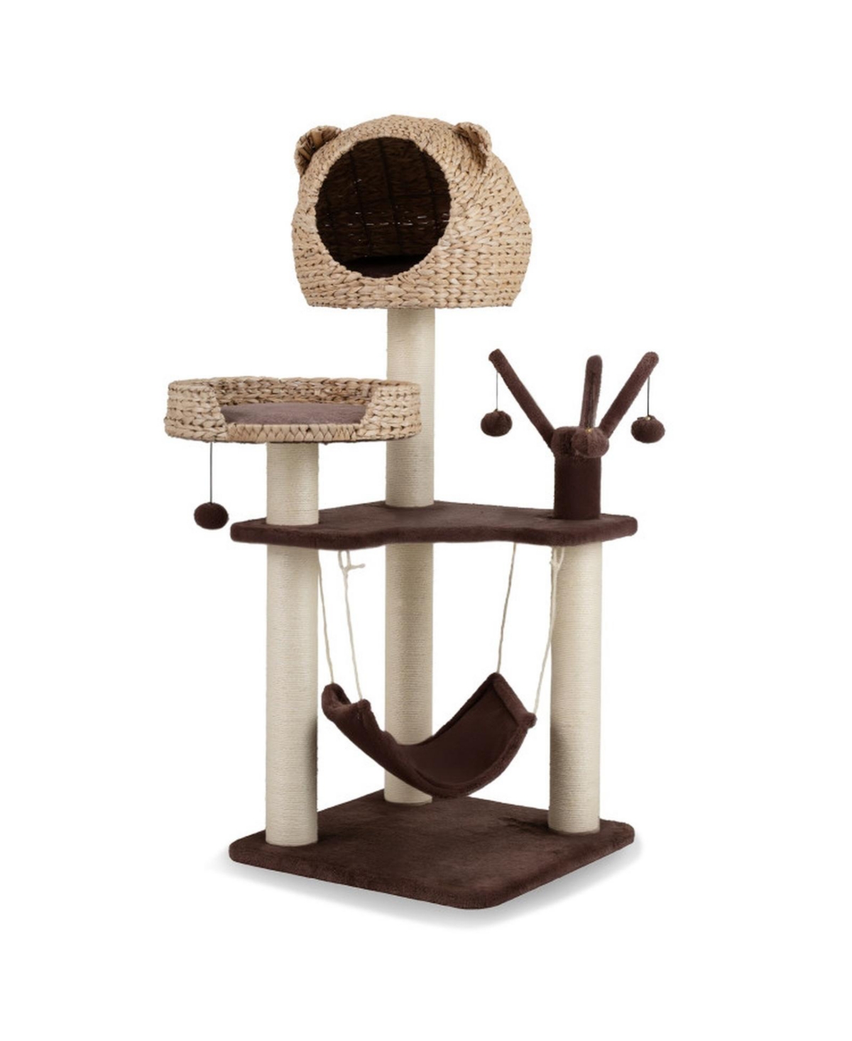 Click here for Hongge Multi-Level Cat Tree Tower with Woven Catta... prices