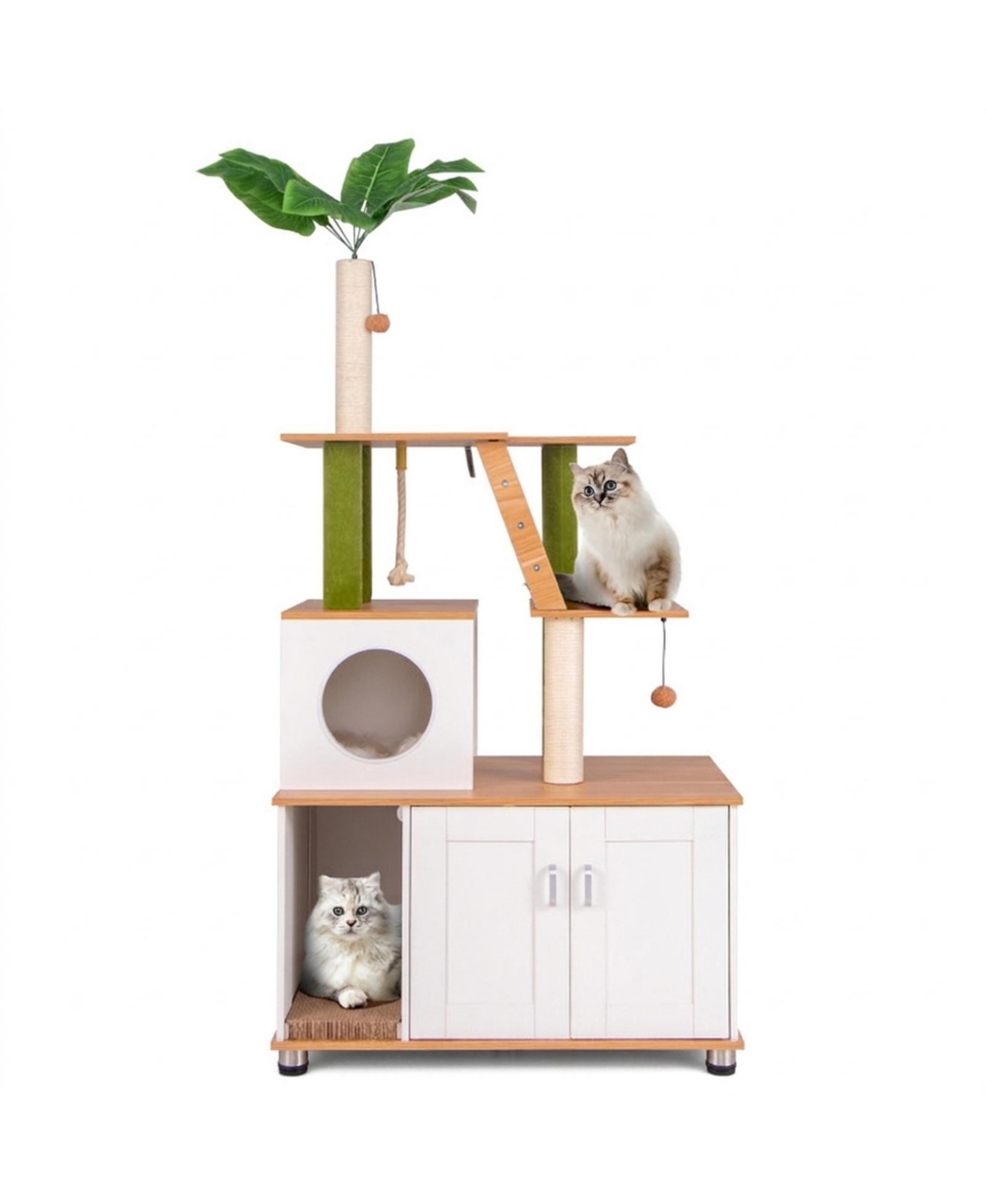 Click here for Hongge Tall Cat Tower with Hidden Litter Box Cabin... prices