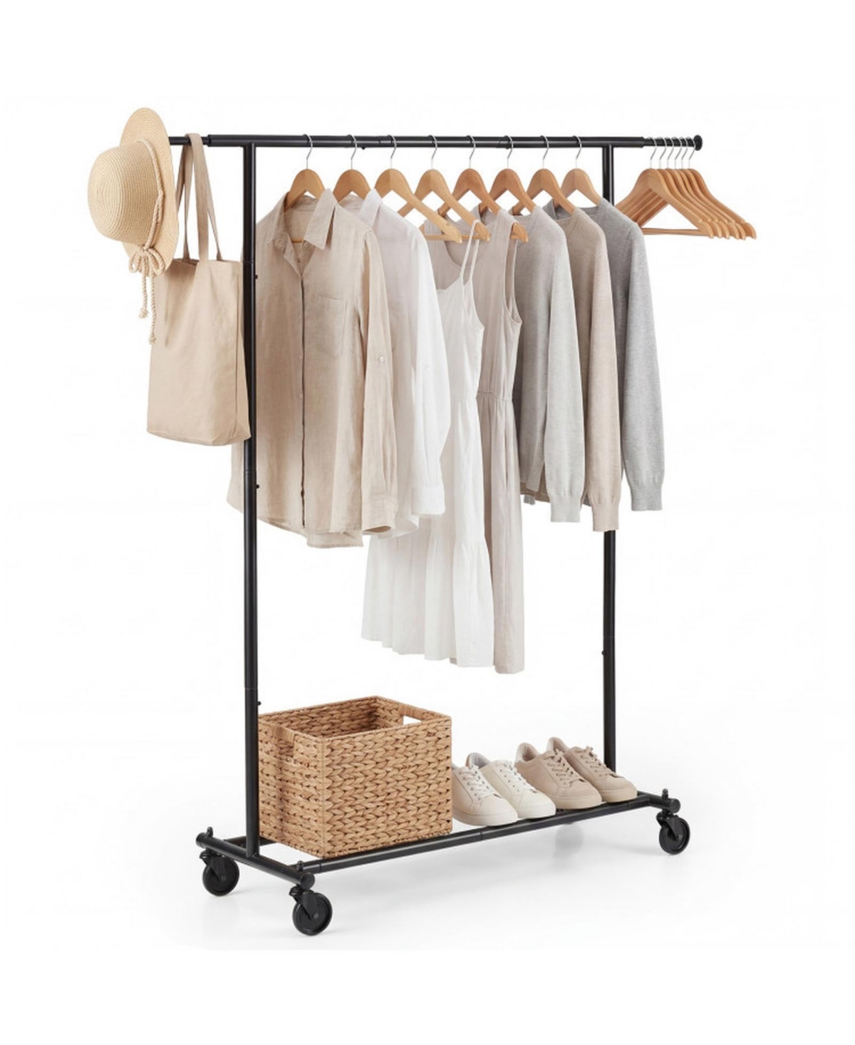 Click here for Hongge Mobile Garment Rack with Extendable Side Ro... prices
