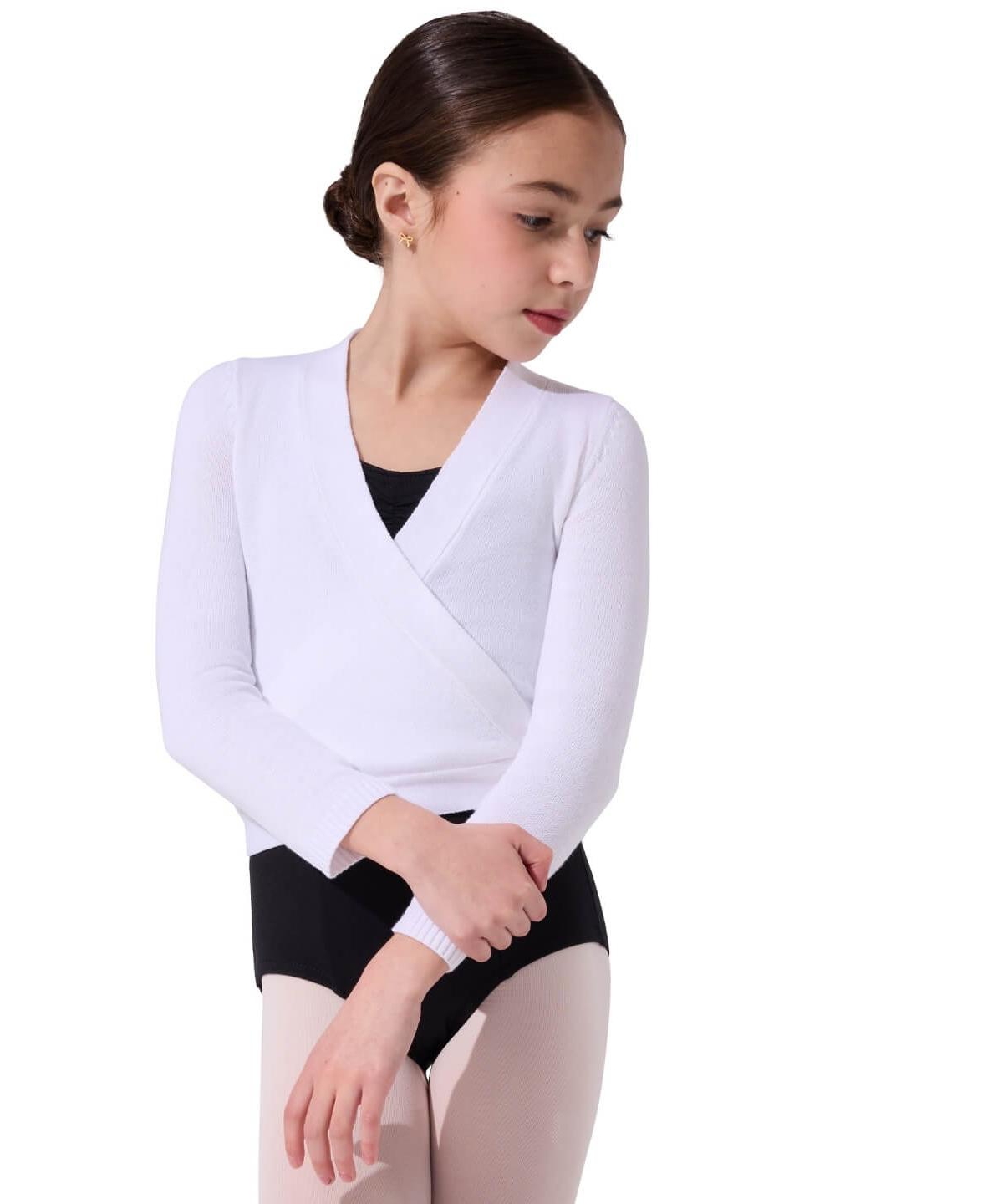 Click here for Capezio Juniors Wrap Sweater - Girls - White prices